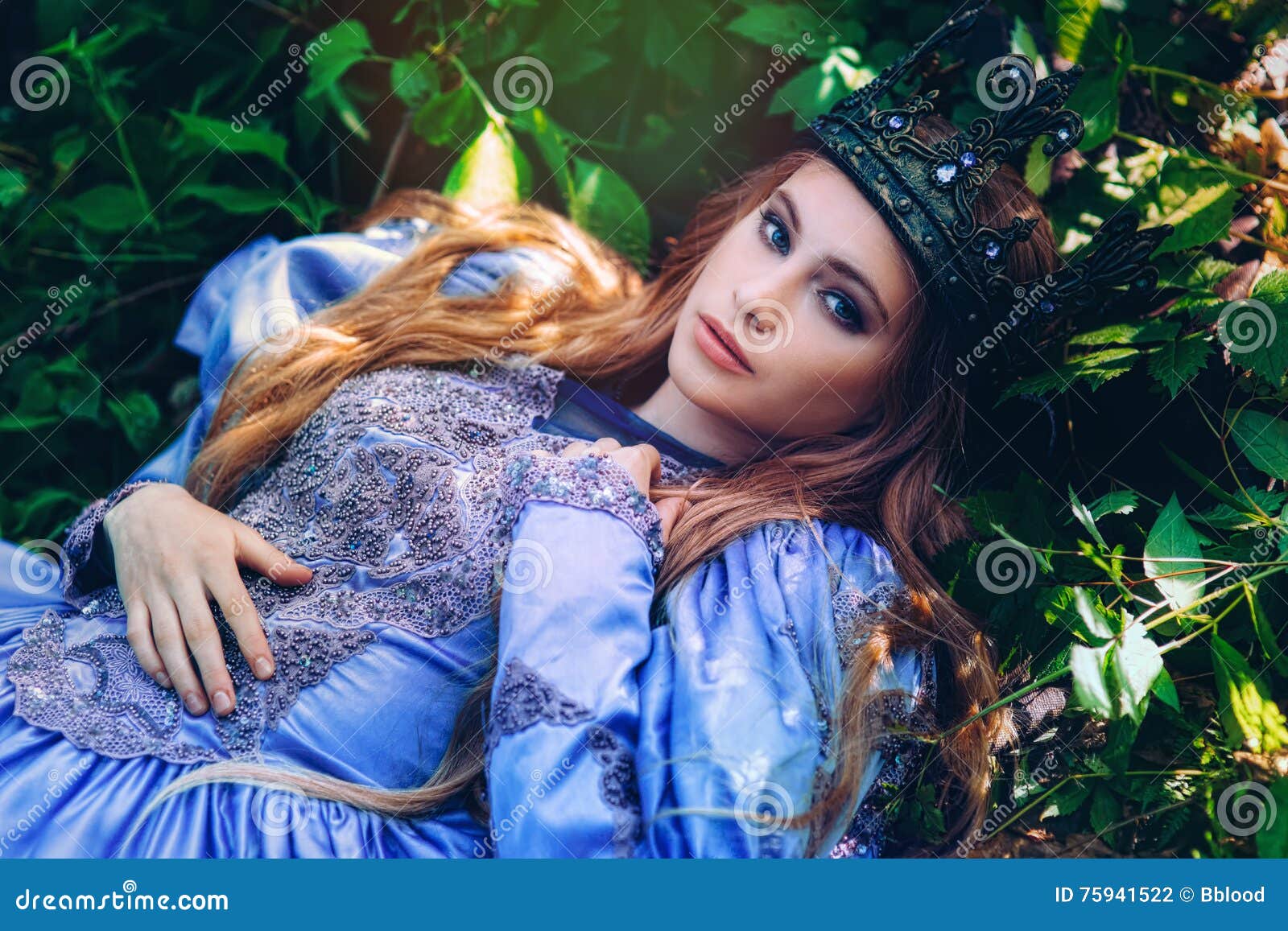 Princess in magic forest stock photo. Image of fairy - 75941522