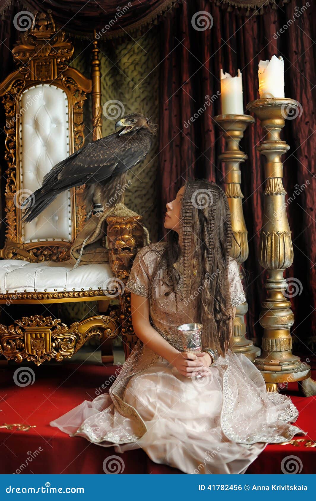 Princess Sitting On Throne