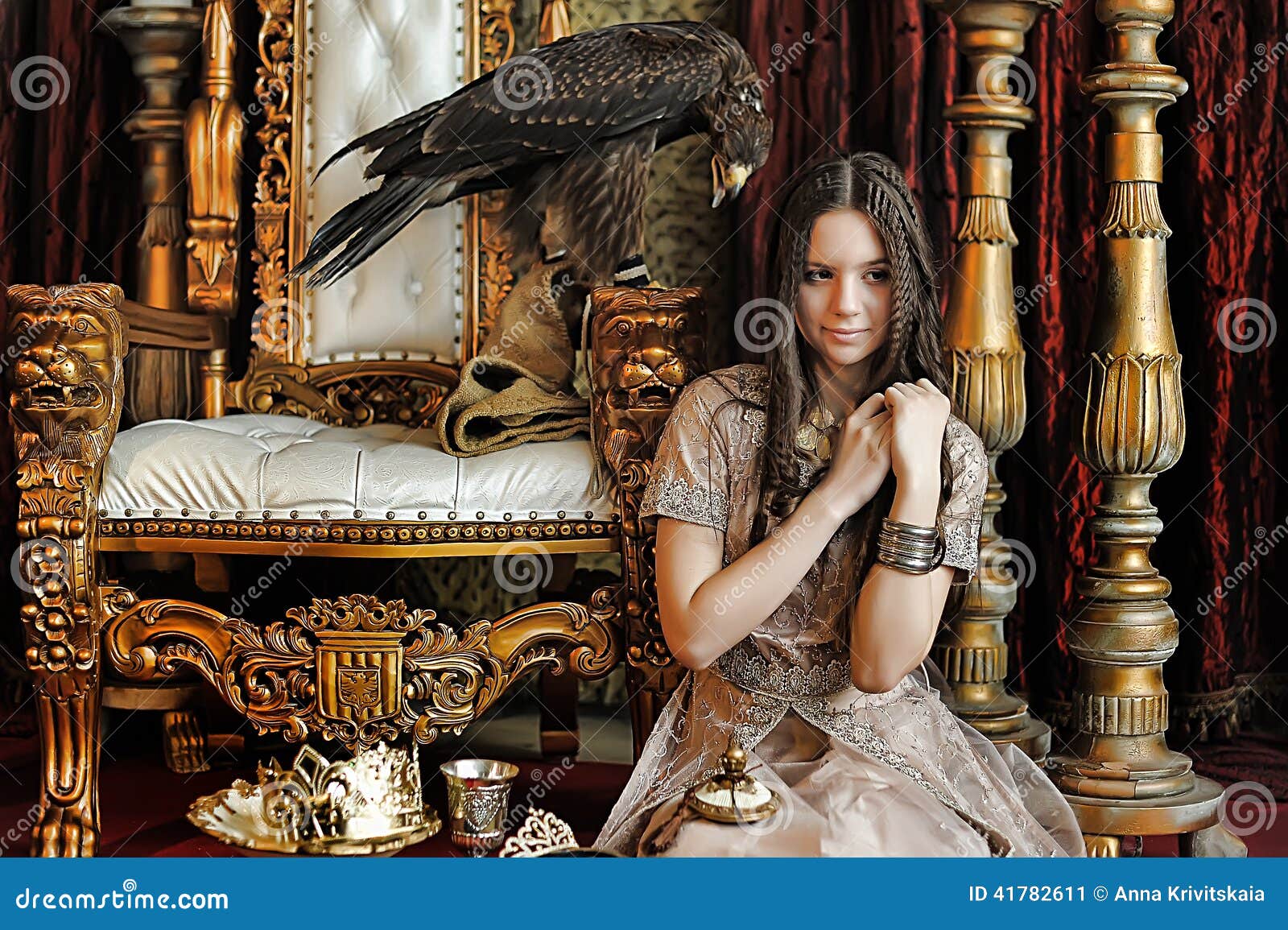 Princess Sitting On Throne