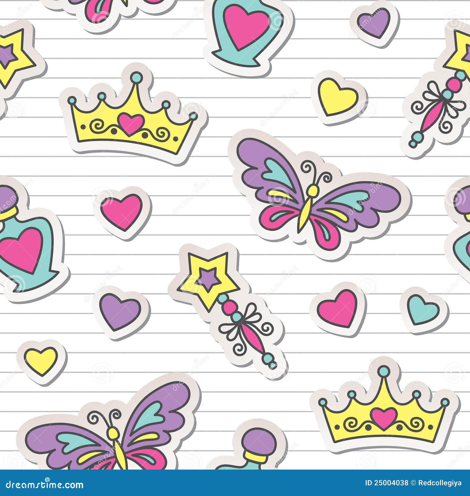 Princess pattern stock vector. Illustration of crown - 25004038