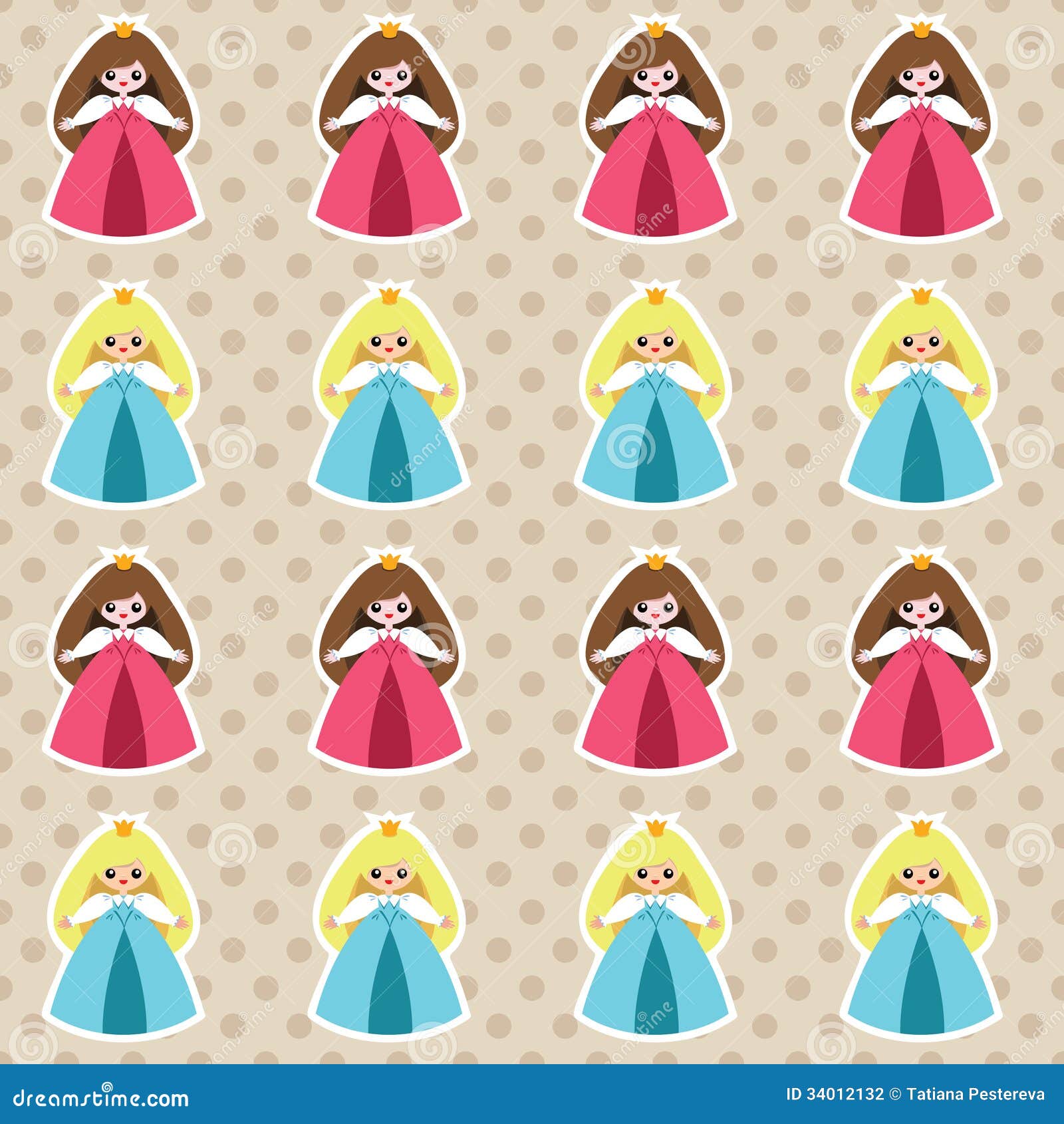 Princess pattern stock vector. Illustration of girl, princess - 34012132