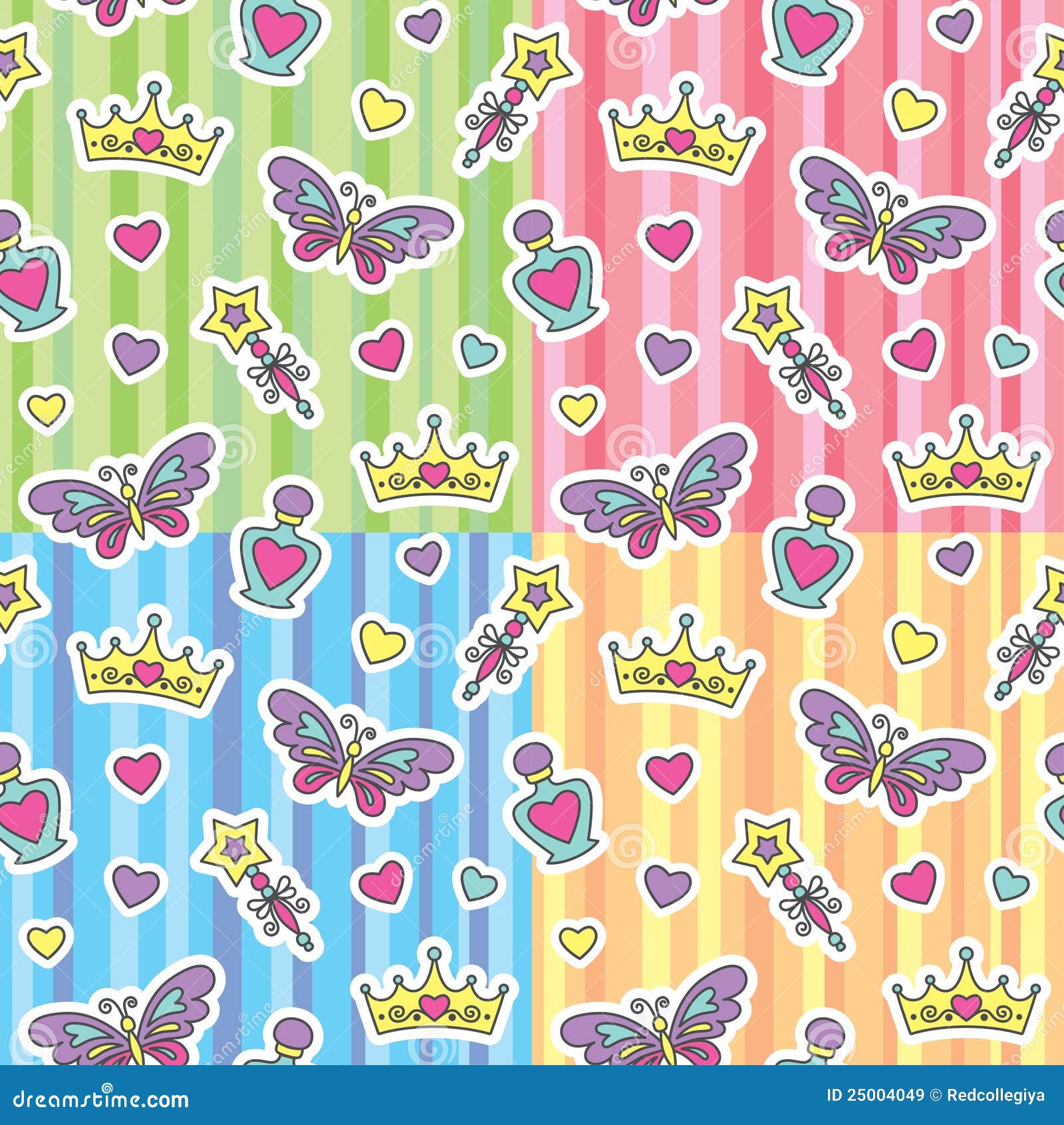 Princess patterns set stock vector. Illustration of princess - 25004049