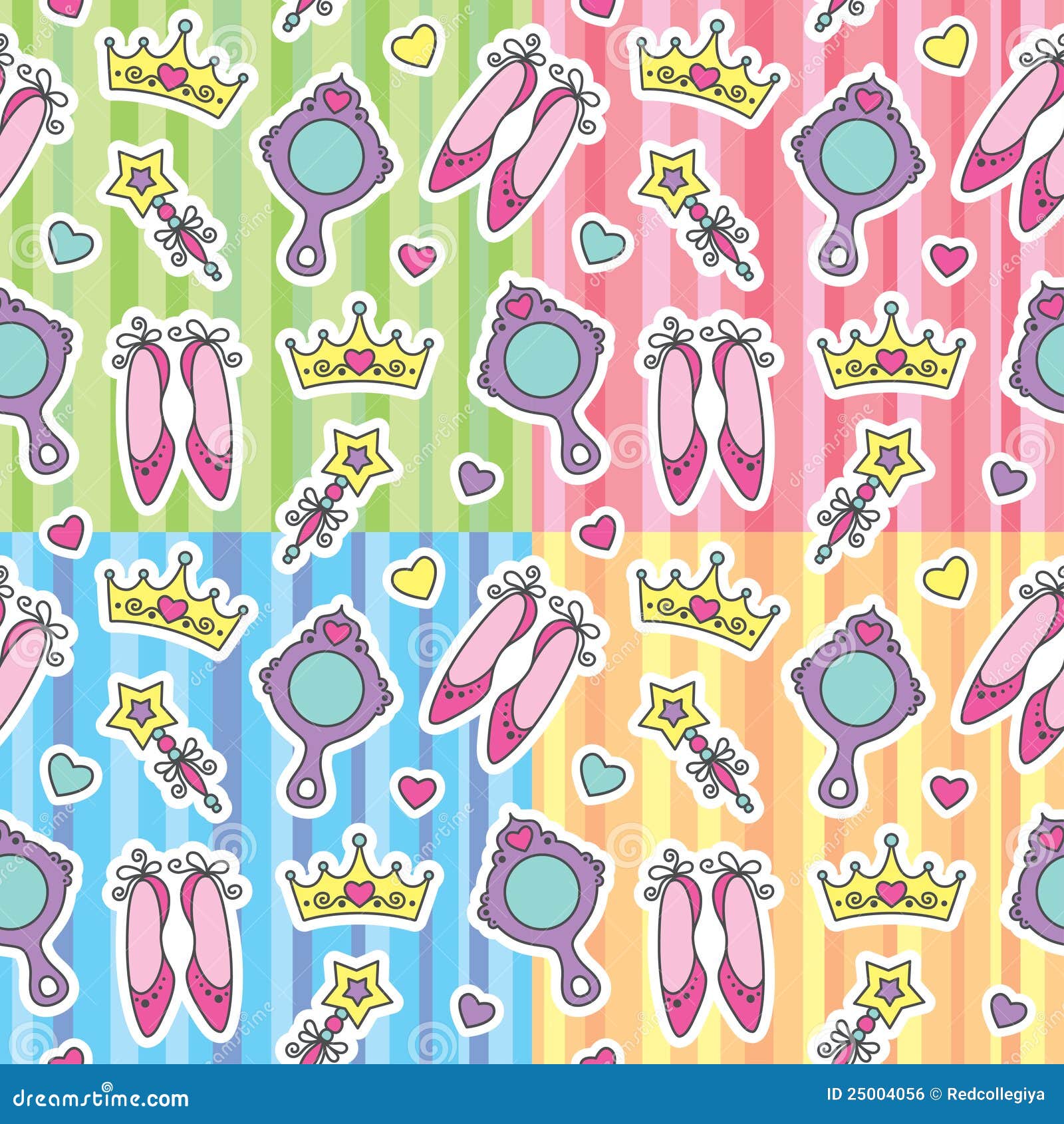 Princess patterns set stock vector. Illustration of bright - 25004056