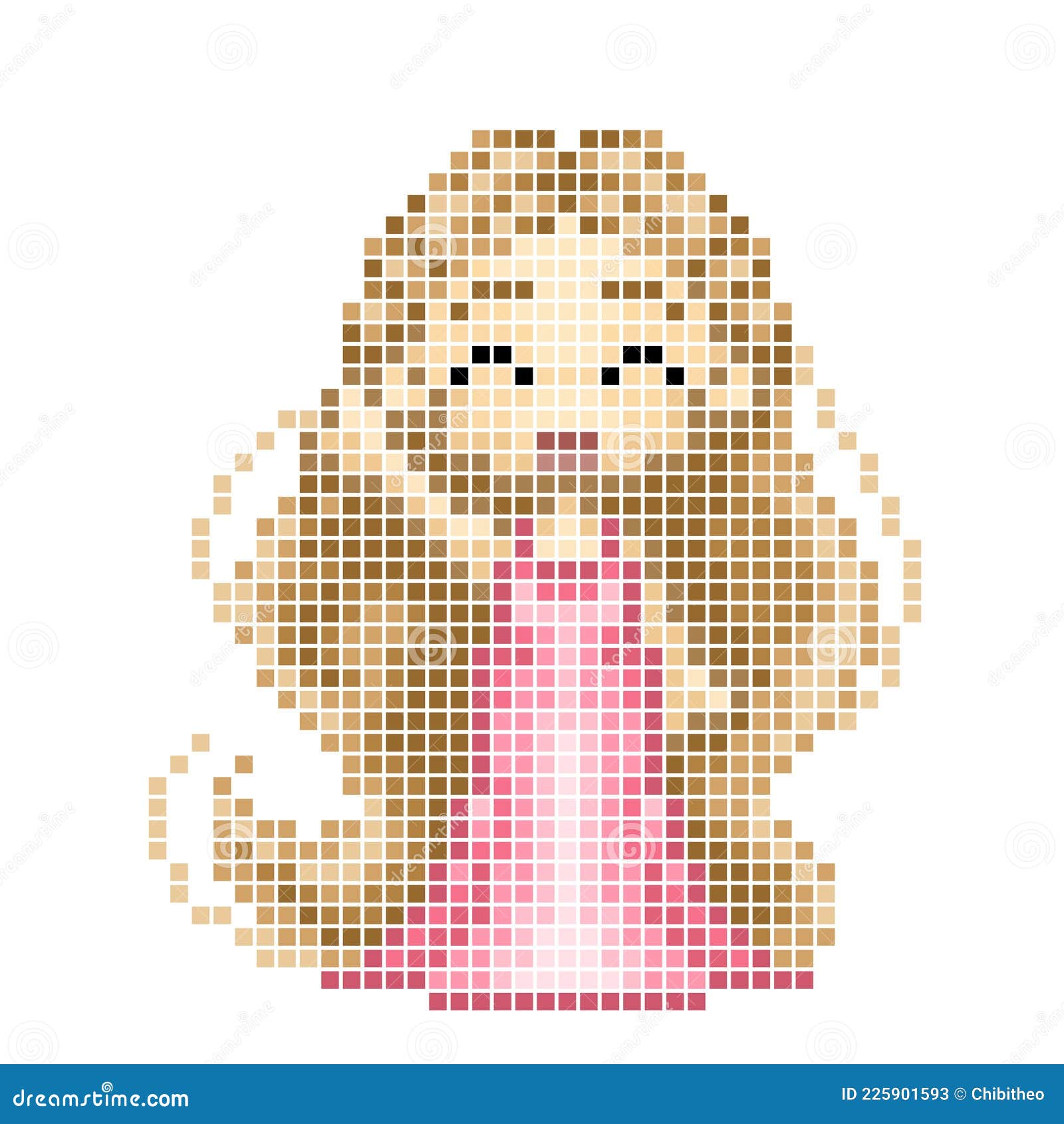 Princess Pixel Tile Pattern. Illustration Cross Stitch Pattern Stock ...