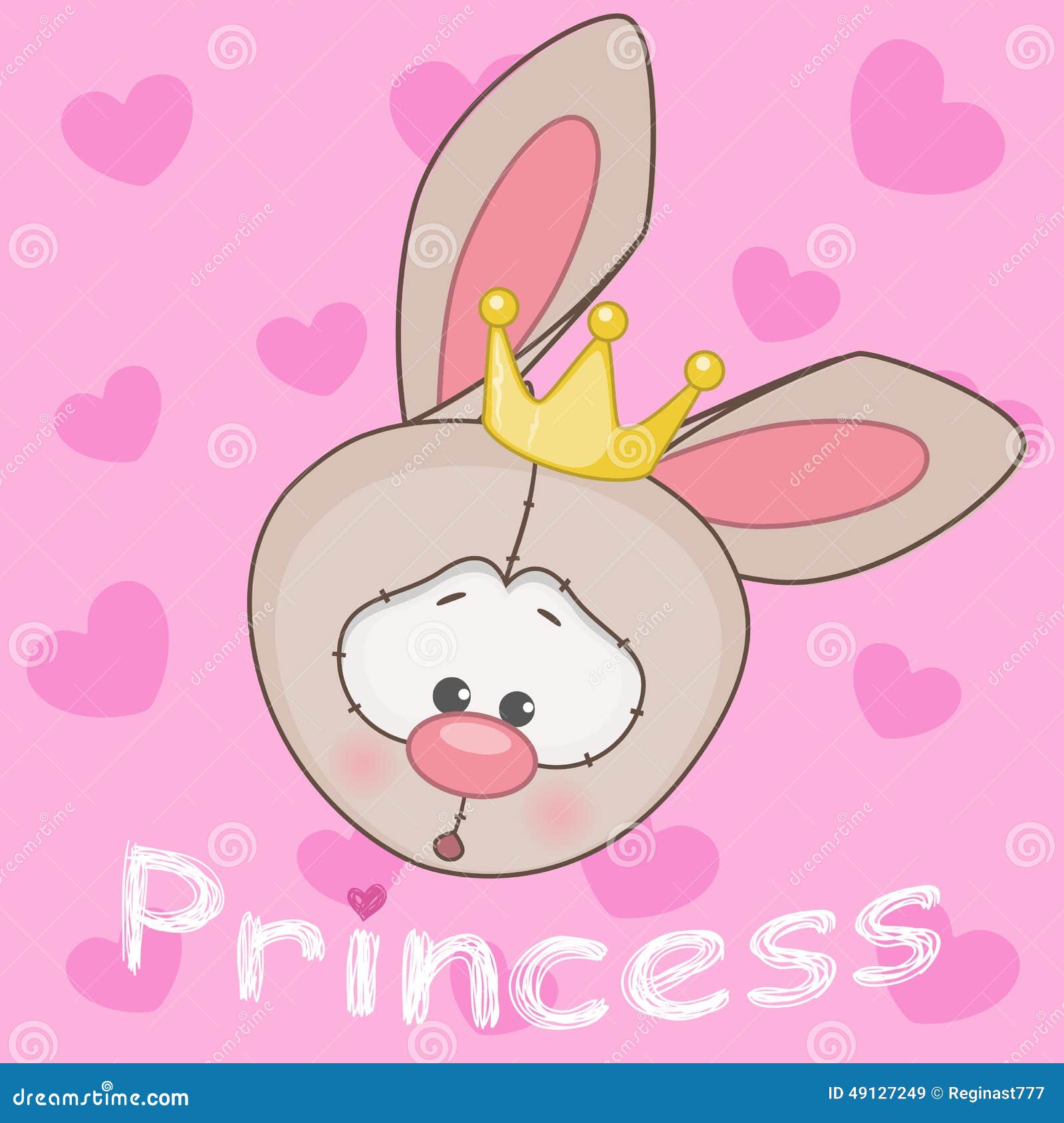 Princess Rabbit stock vector. Illustration of pink, children - 49127249