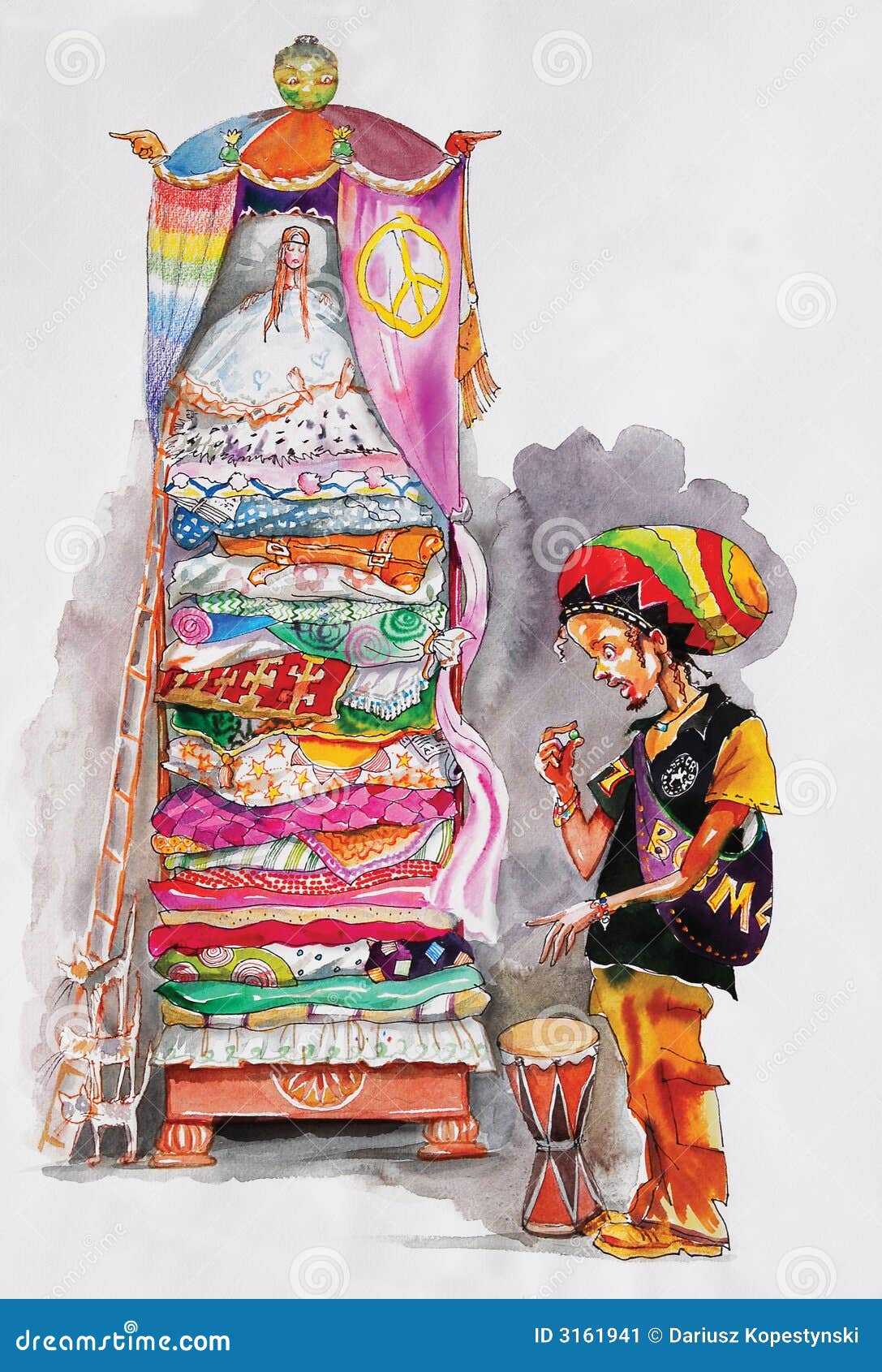 Princess and Rasta stock illustration. Illustration of black - 3161941