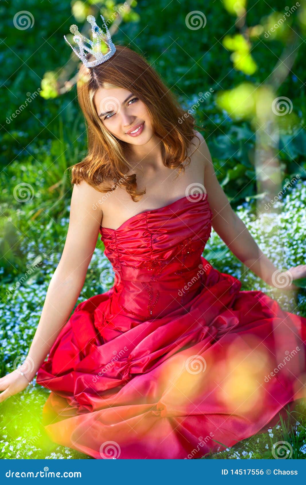 Princess in red dress stock photo. Image of pretty, saturated - 14517556