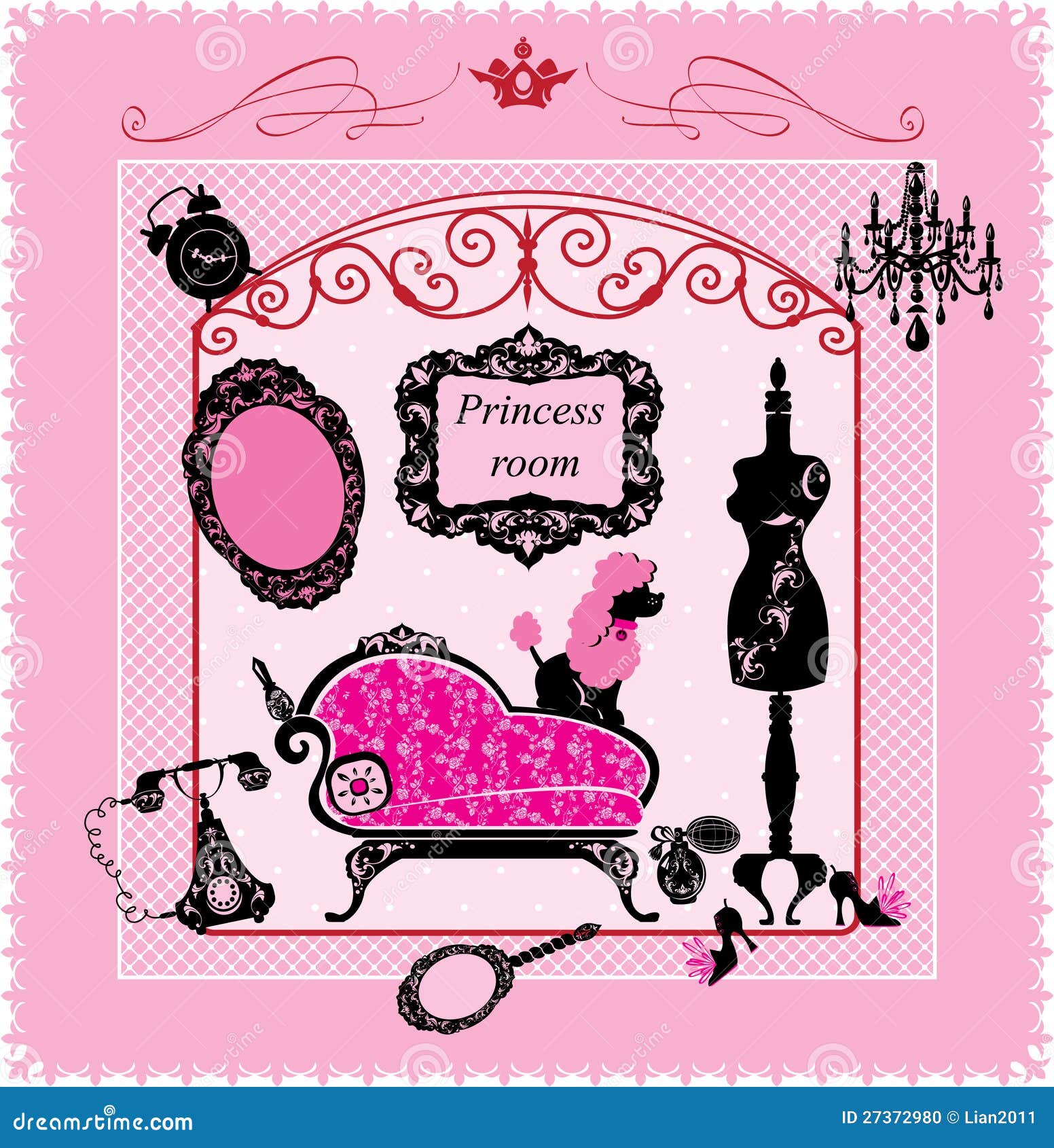 Princess Room - Illustration for Girls Stock Vector - Illustration of ...