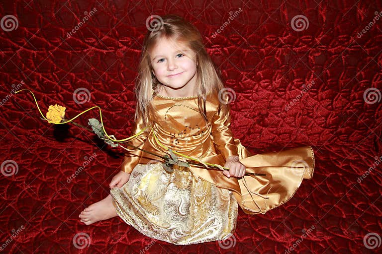 Princess with rose stock photo. Image of yellow, princess - 26628864