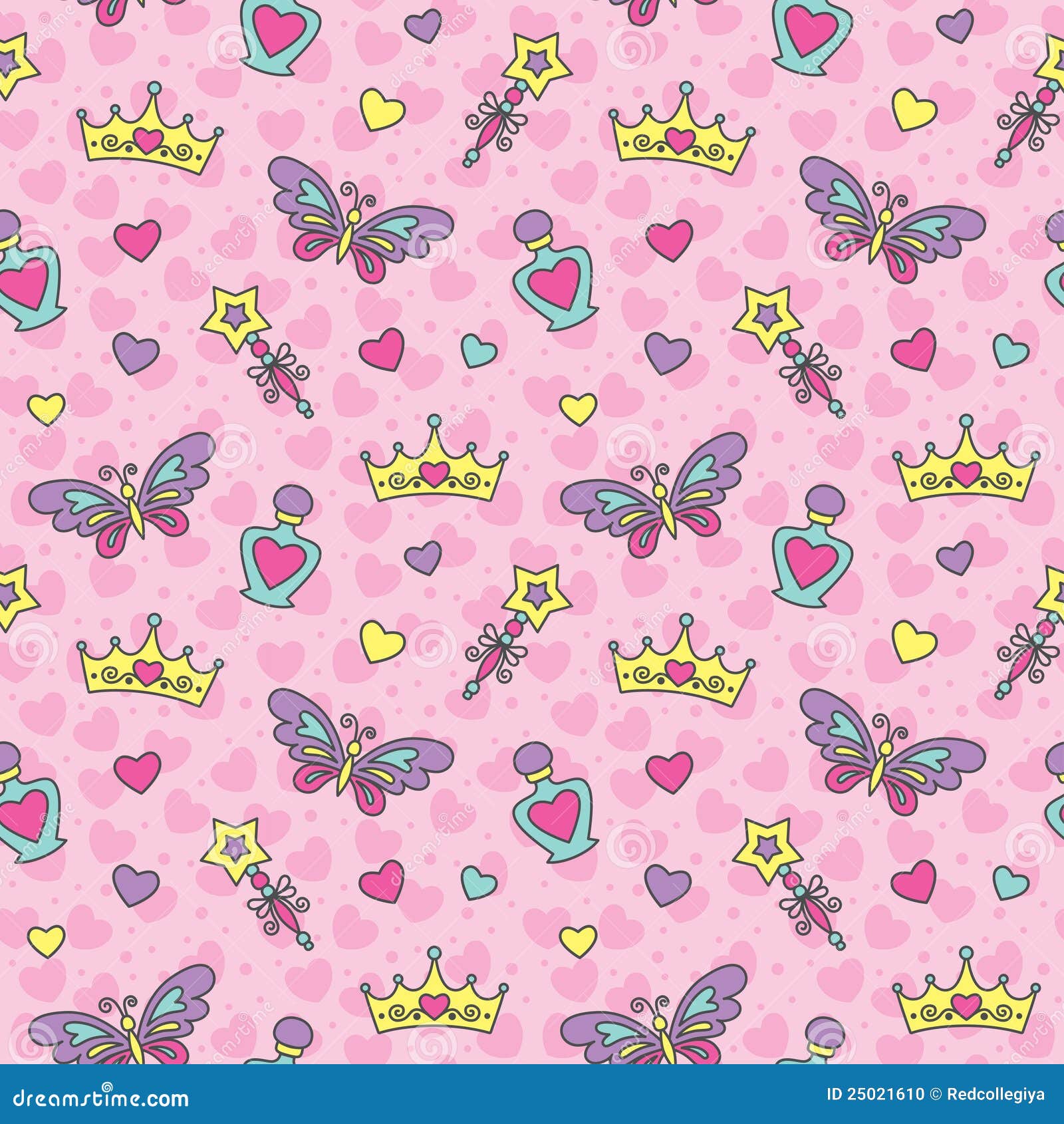Princess seamless pattern stock vector. Illustration of princess - 25021610