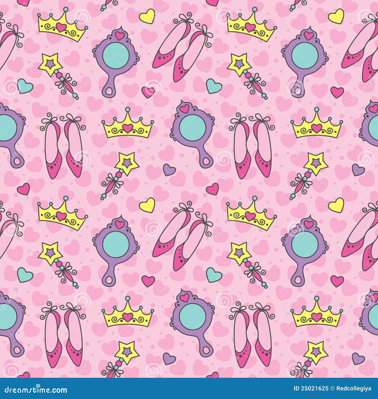Princess seamless pattern stock vector. Illustration of multicolored ...