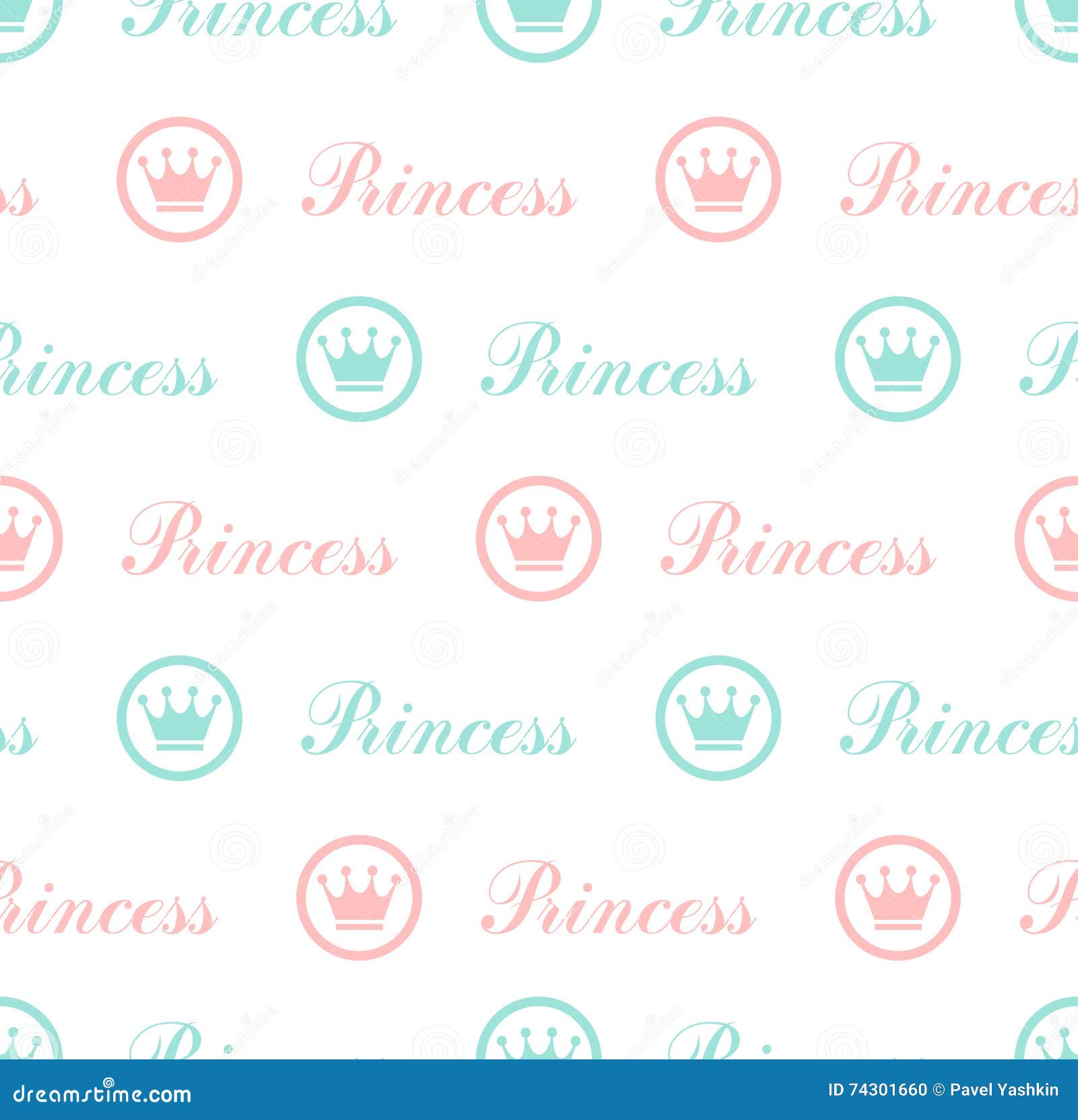 Princess Seamless Pattern Background Stock Vector - Illustration of ...