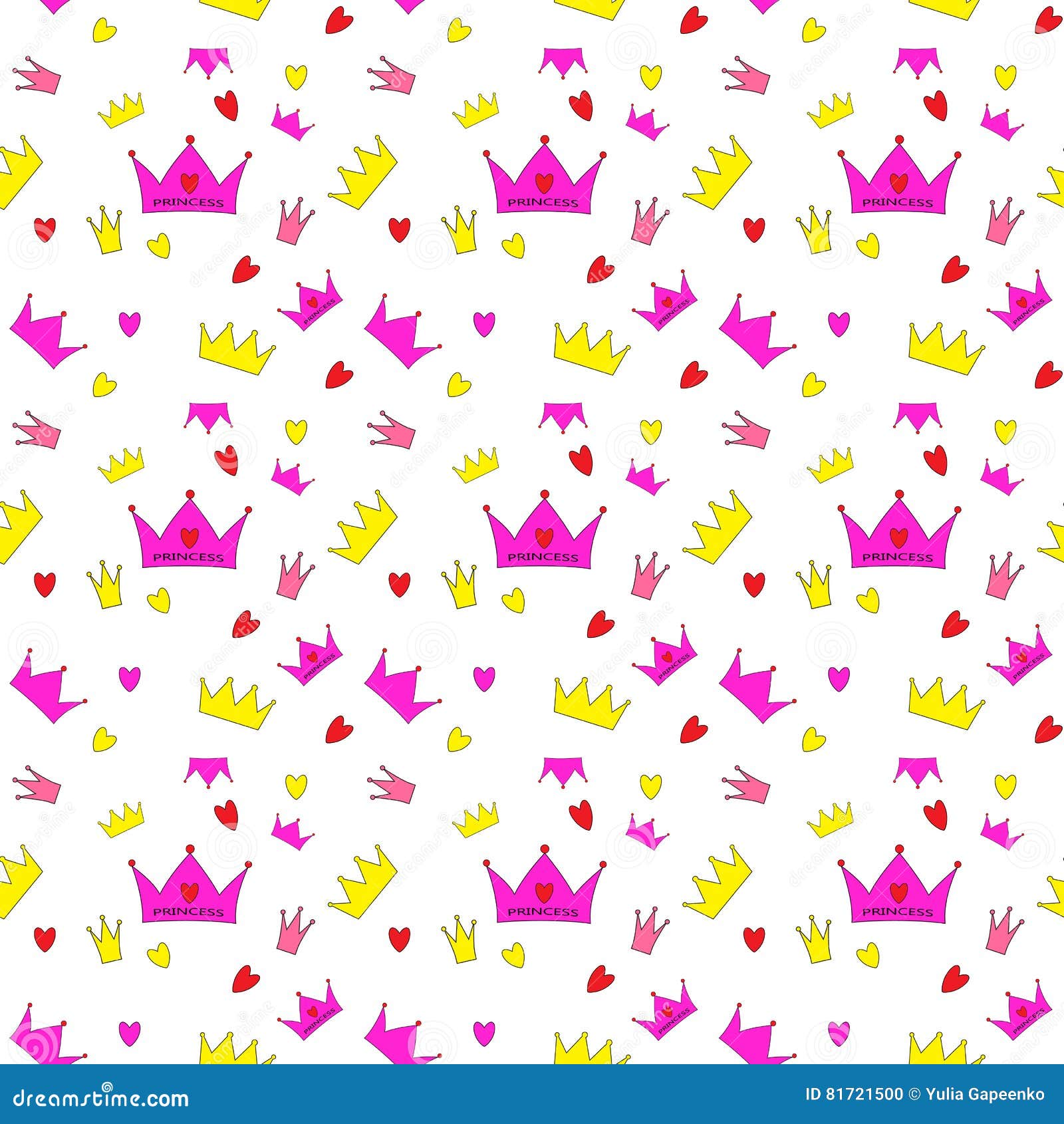 Princess Seamless Pattern Background Vector Illustration Stock Vector ...