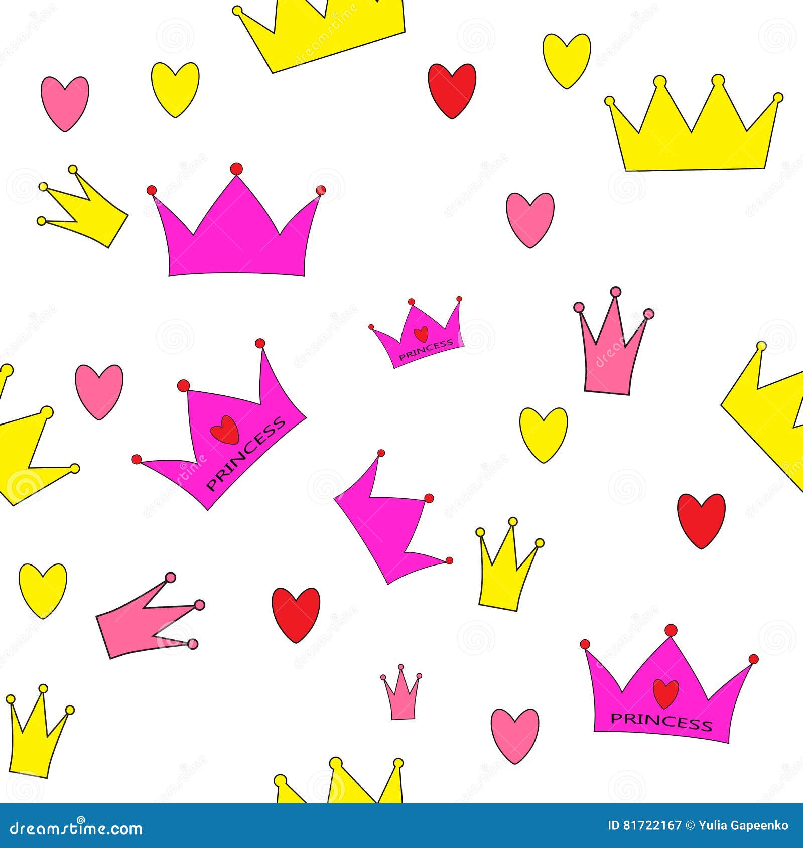 Princess Seamless Pattern Background Vector Illustration Stock Vector ...