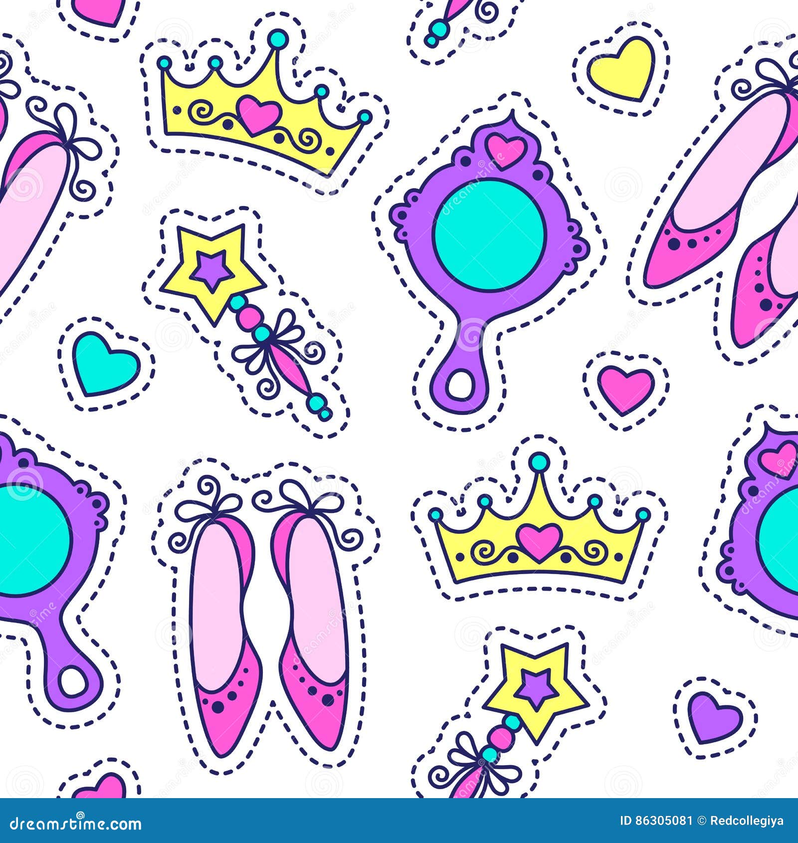 Princess seamless pattern stock vector. Illustration of cover - 86305081