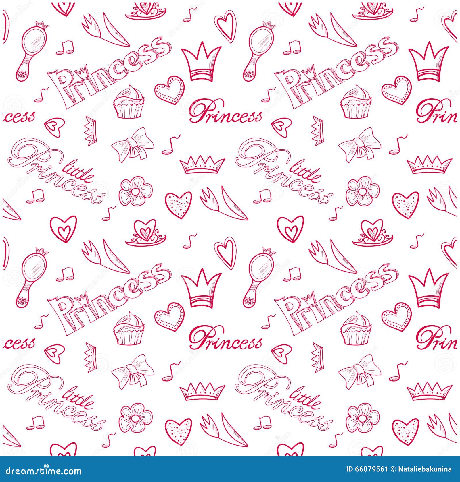 Princess seamless pattern. stock vector. Illustration of ornamental ...