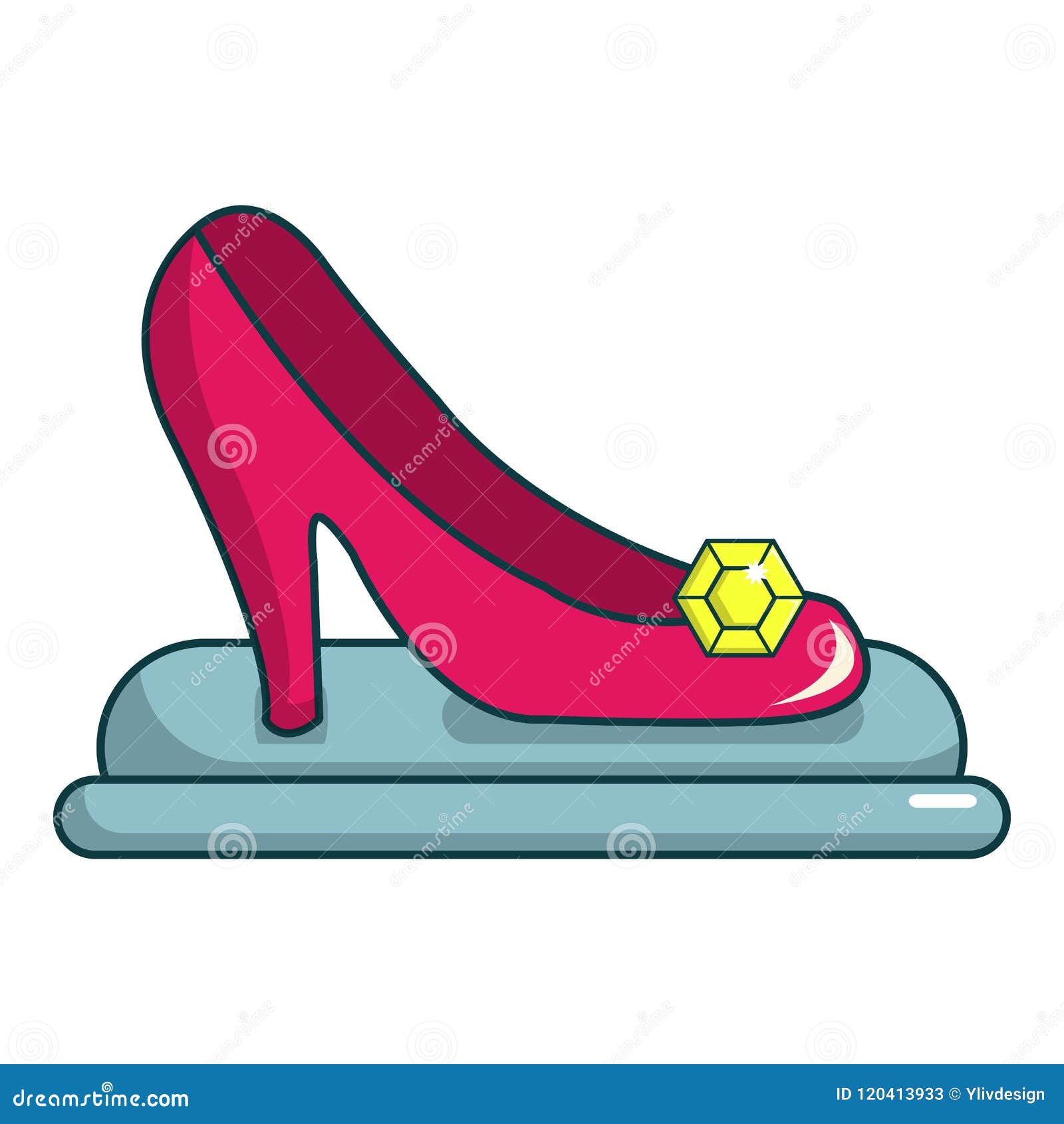 Princess Shoe Icon, Cartoon Style Stock Vector - Illustration of glow ...