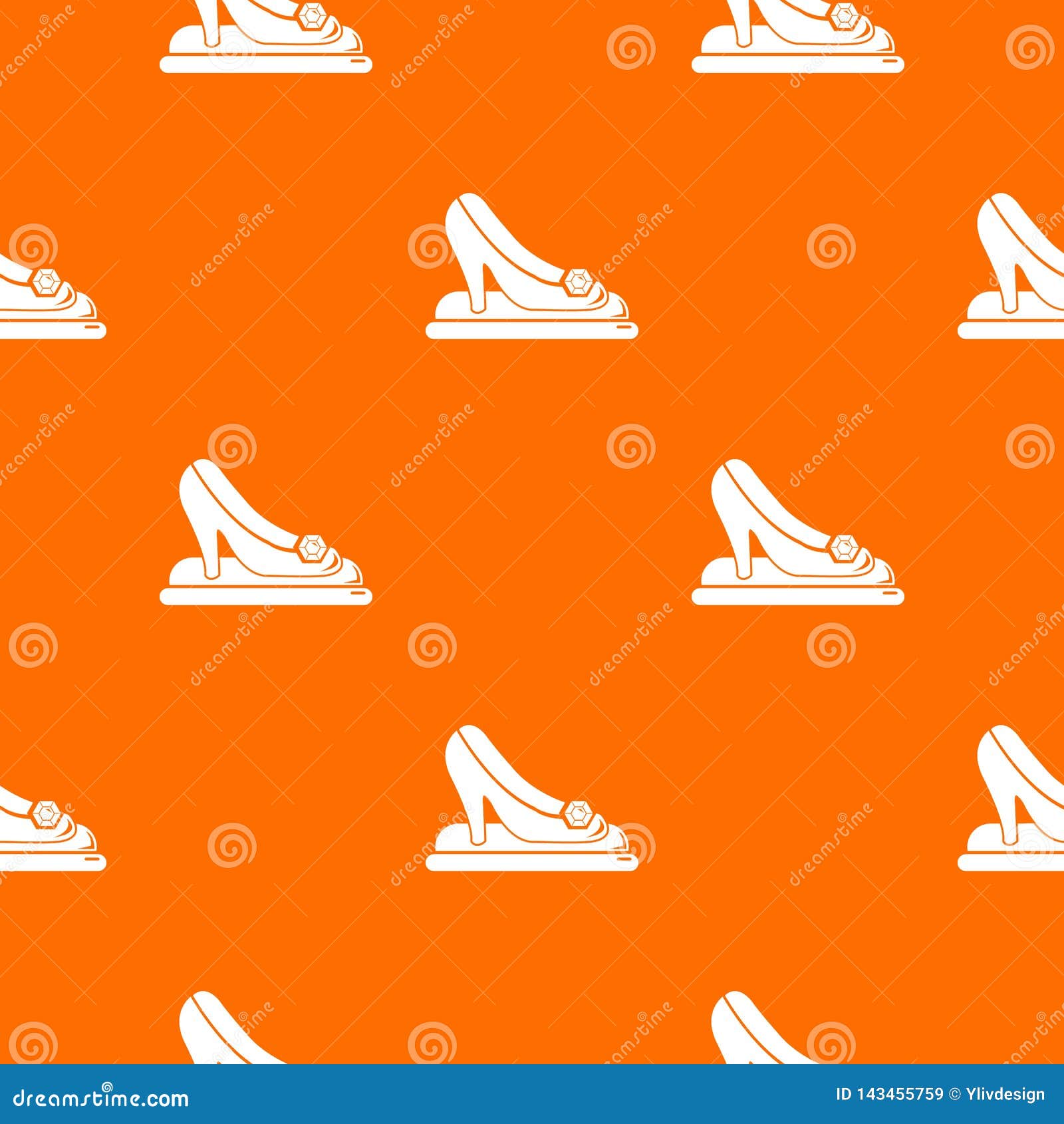 Princess Shoes Pattern Vector Orange Stock Vector - Illustration of ...