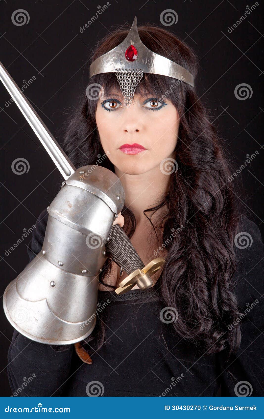 Princess with a sword stock photo. Image of person, hair - 30430270
