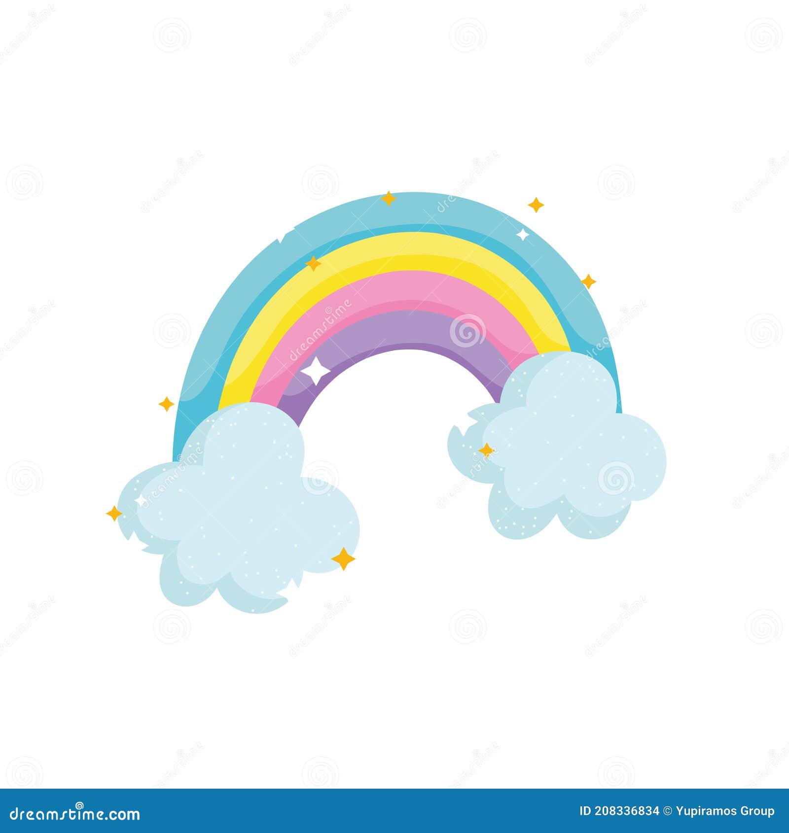 Princess Tale Cartoon Princesses Character Castles Rainbow Vector ...