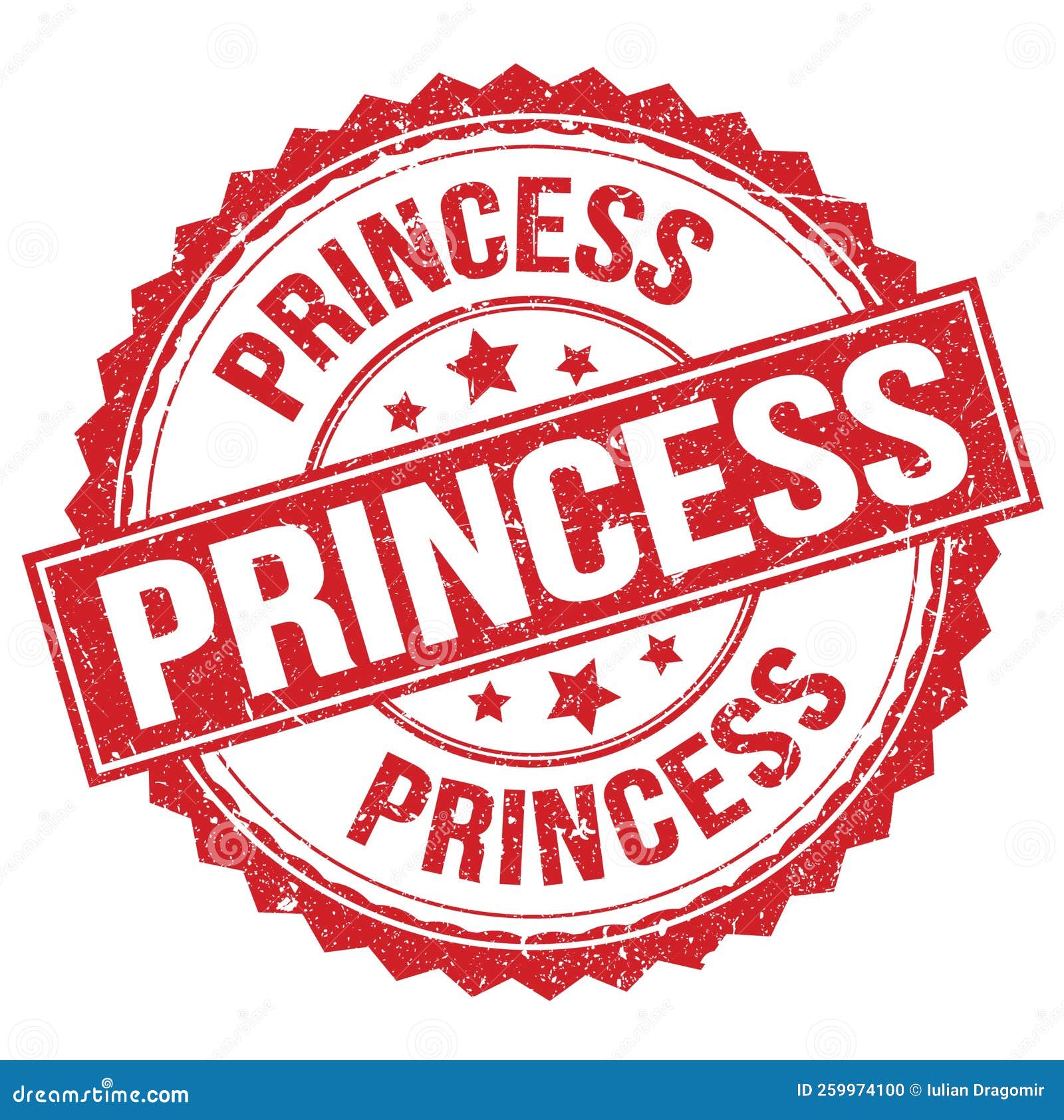 PRINCESS Text on Red Round Stamp Sign Stock Illustration - Illustration ...