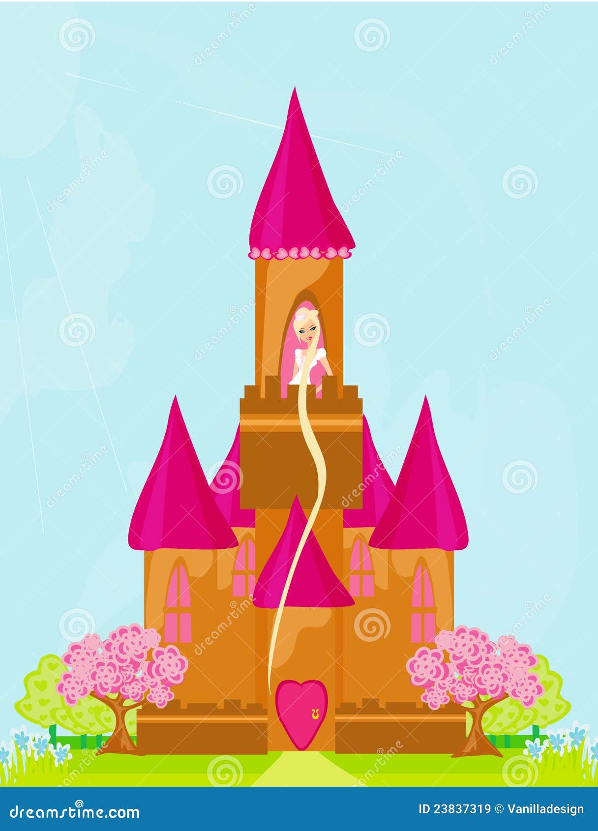 Princess in tower stock vector. Illustration of queen - 23837319