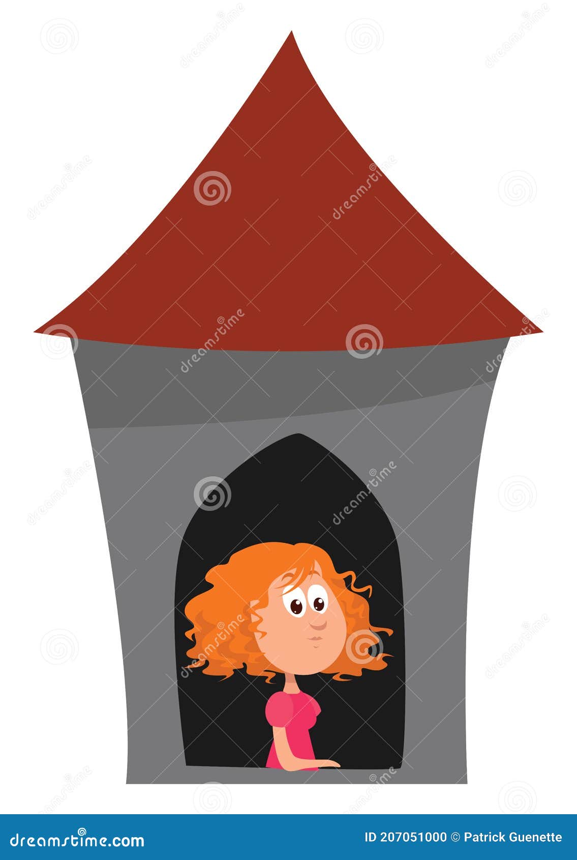Princess in the Tower, Illustration, Vector Stock Vector - Illustration ...