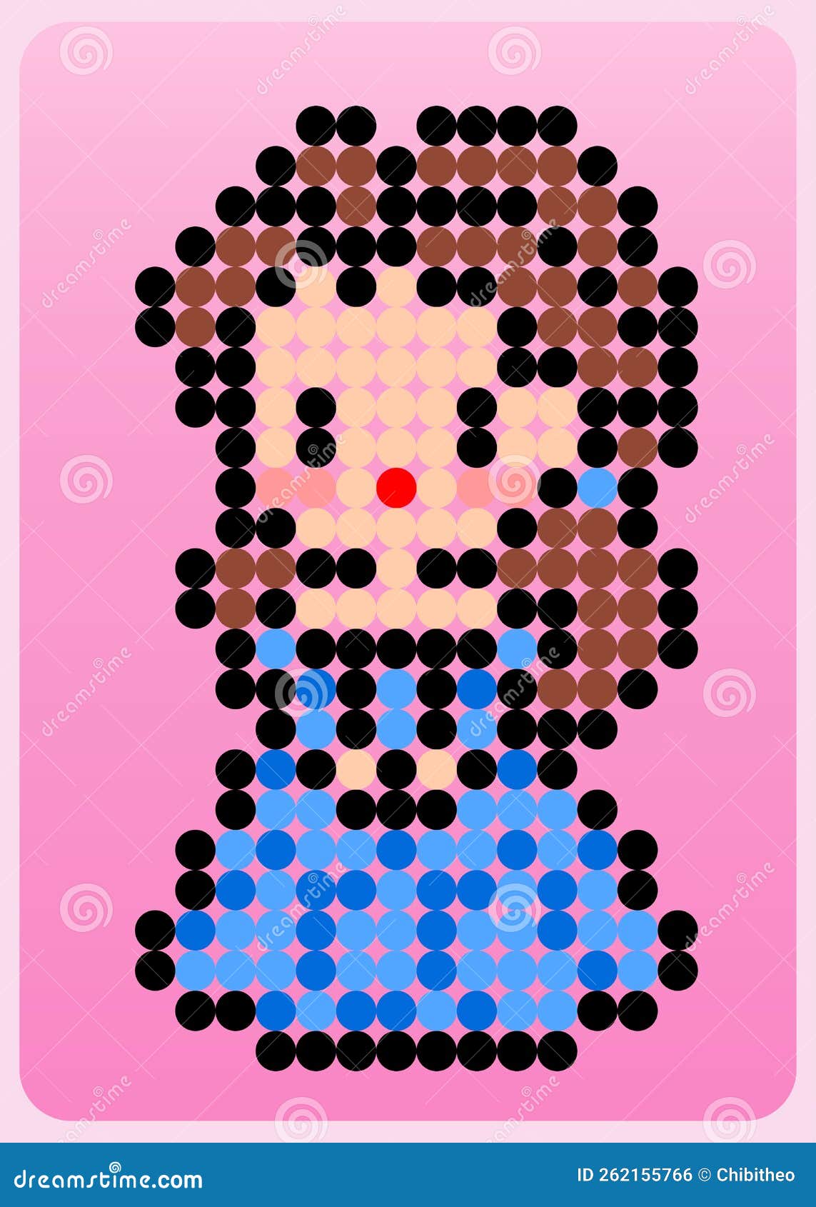 A Princess In Vector Illustration Of Pixel Art. A Cute Girl Dot Pixels ...