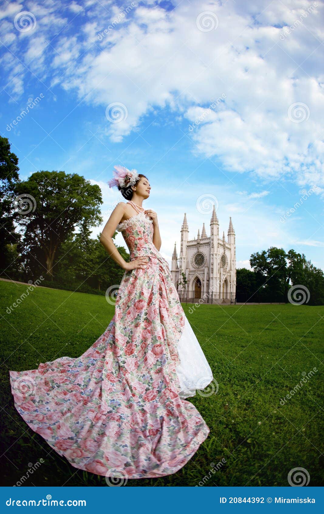 Princess in an Vintage Dress before Castle Stock Photo - Image of dream ...