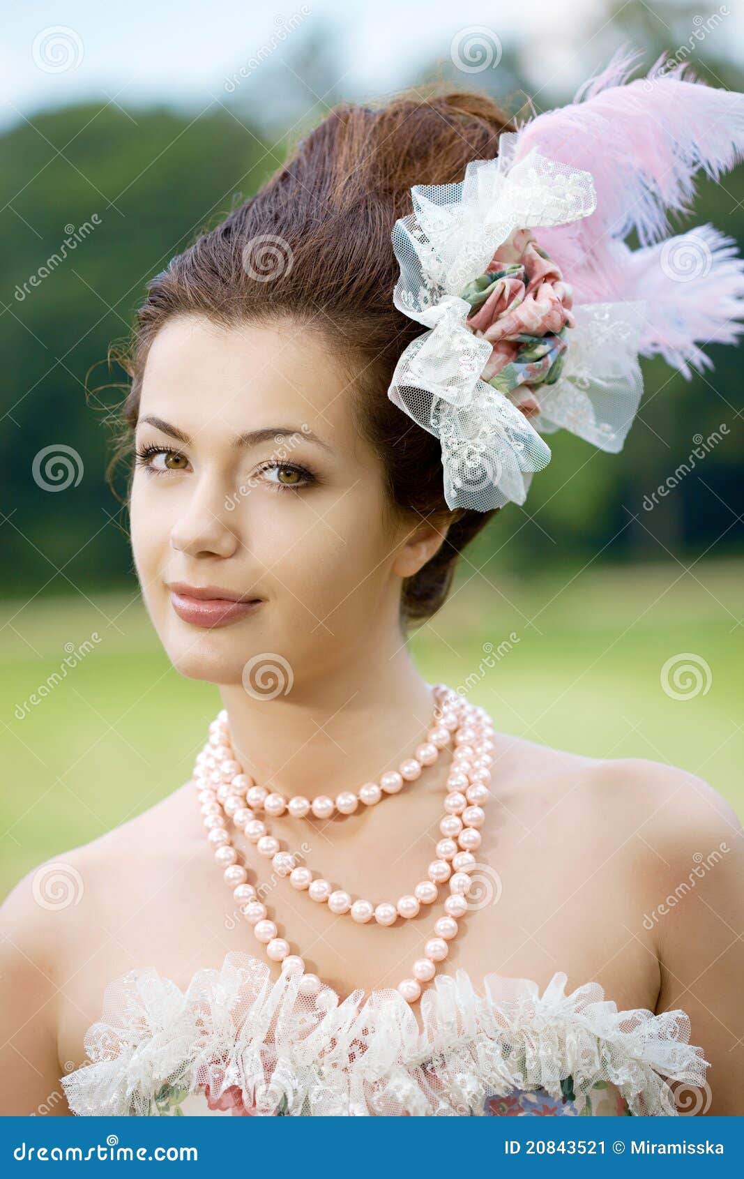 Princess in an Vintage Dress in Nature Stock Image - Image of fairytale ...