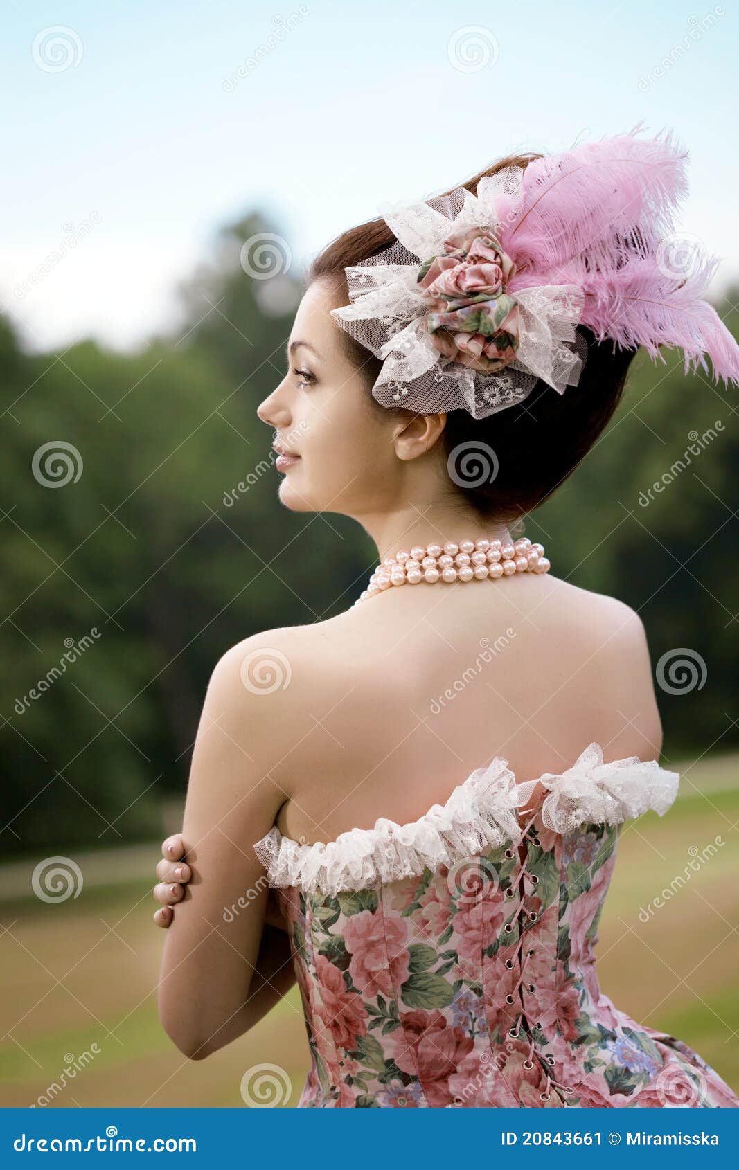 Princess in an Vintage Dress in Nature Stock Image - Image of ...