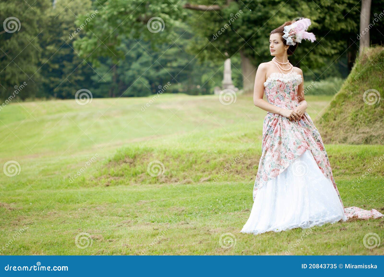 Princess in an Vintage Dress in Nature Stock Image - Image of lady ...