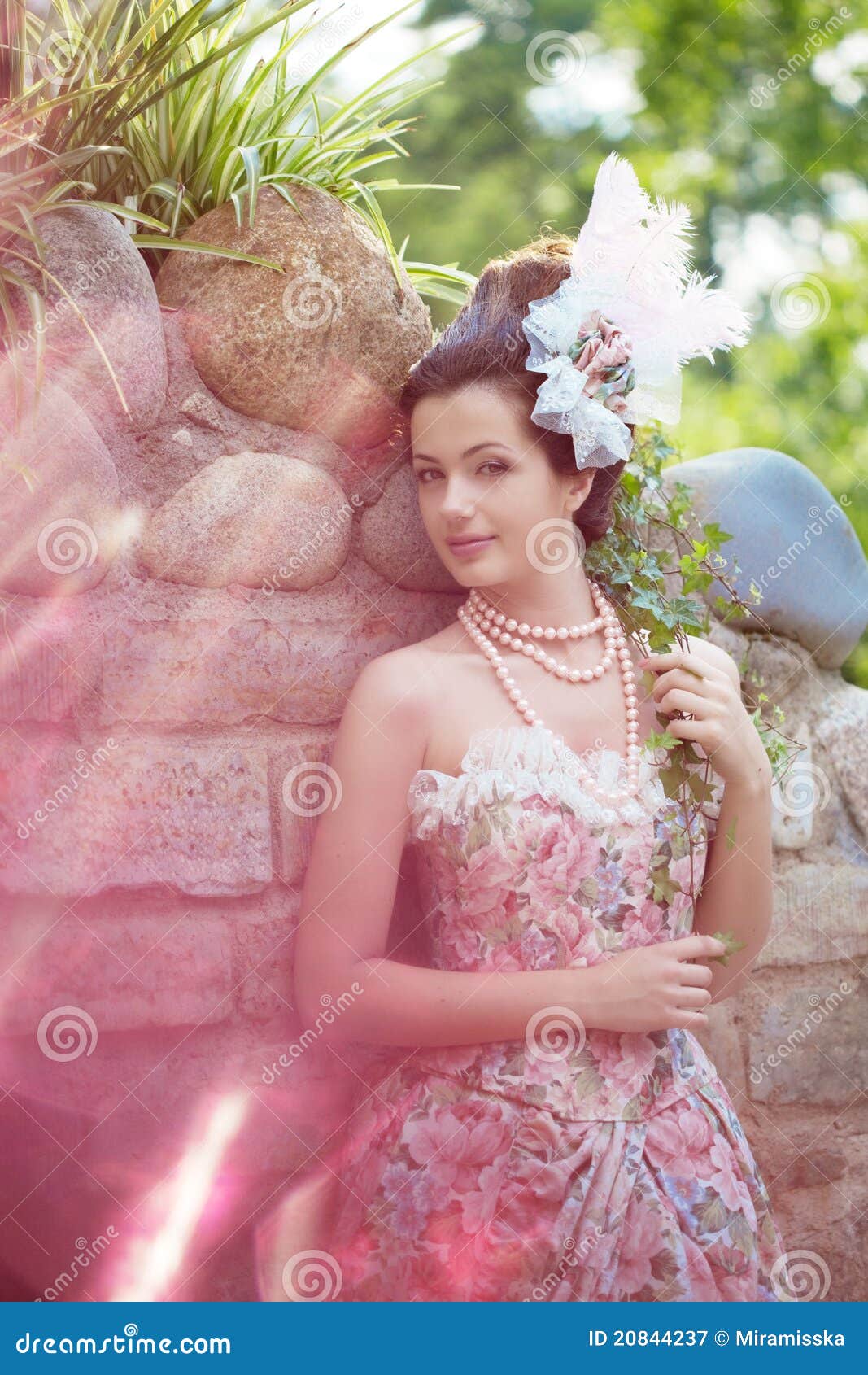 Princess in an Vintage Dress in Nature Stock Image - Image of dream ...