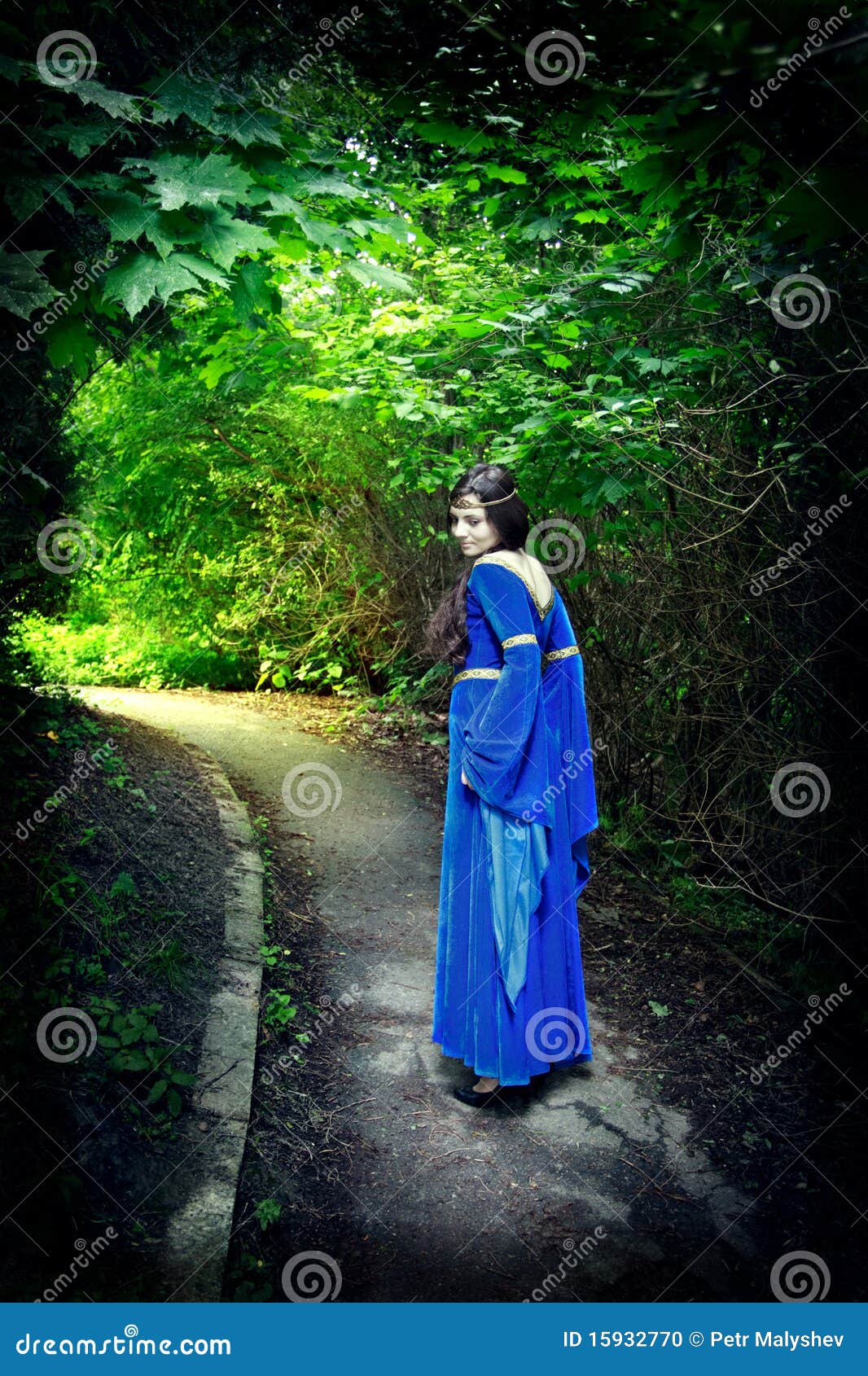 Princess Walk through Darkest Forest Stock Photo - Image of beautiful ...