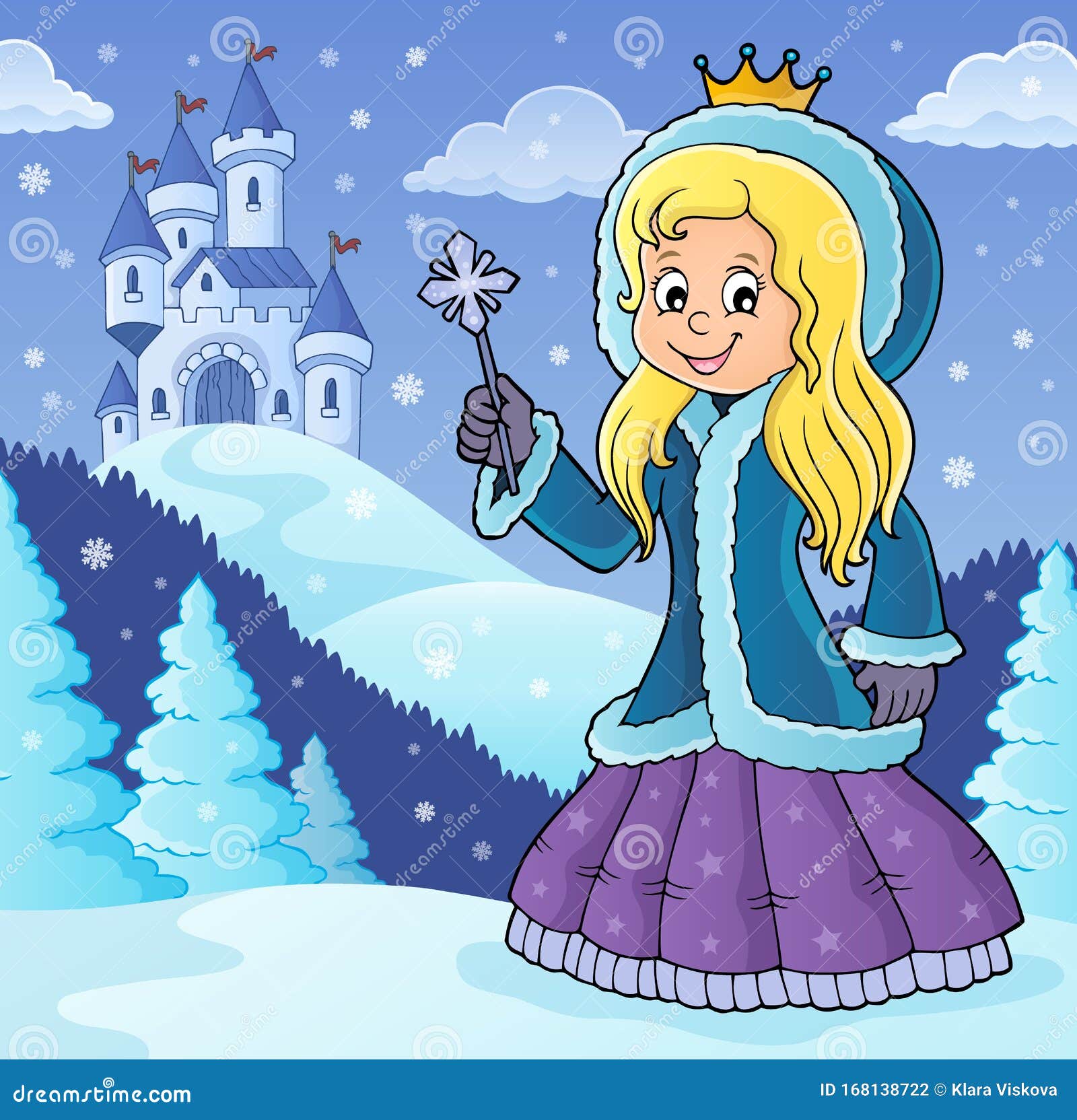 Princess in Winter Clothes Theme Image 2 向量例证 - 插画 包括有 皇家, 礼服: 168138722