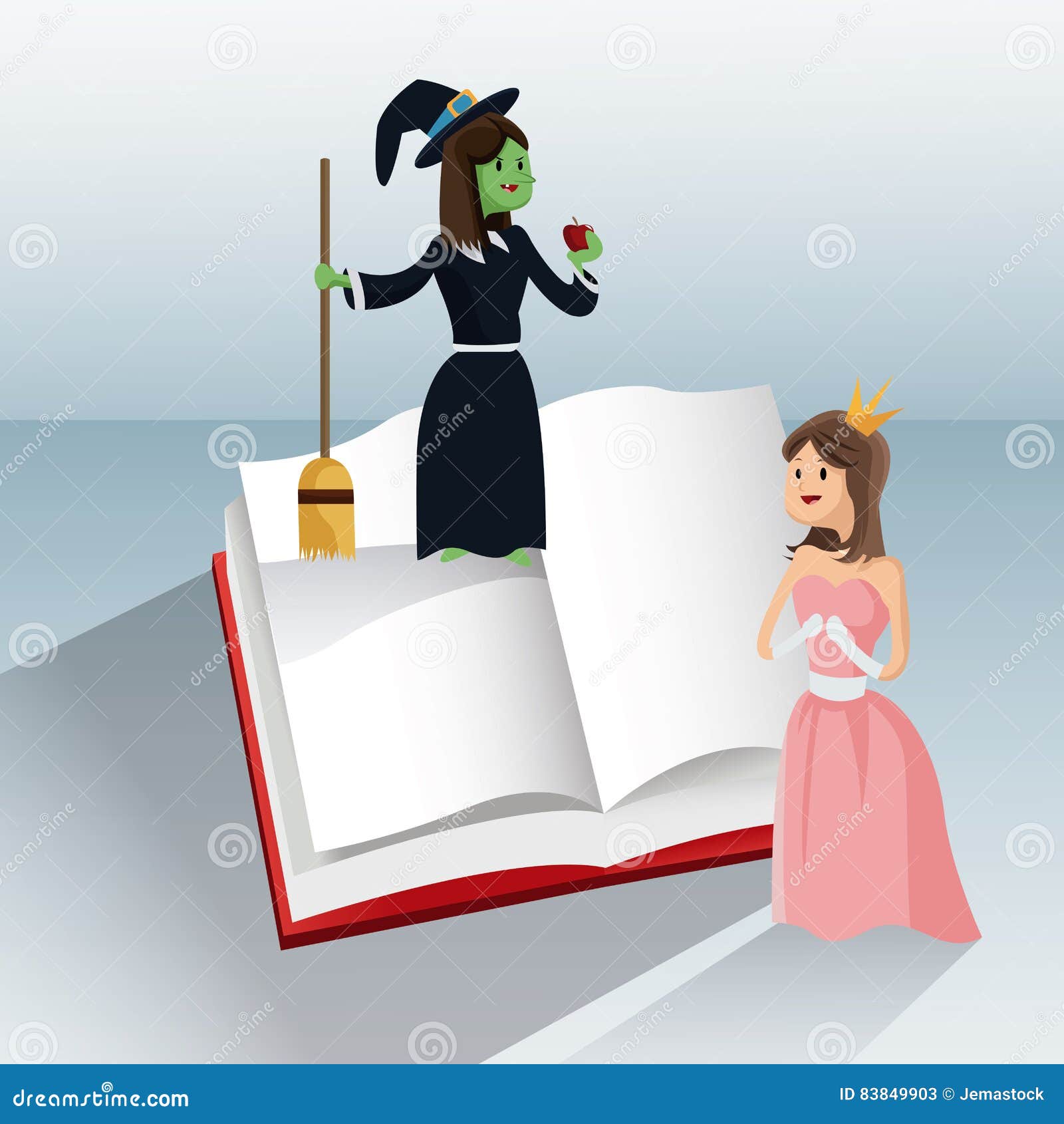 Princess witch tale book stock vector. Illustration of cartoon - 83849903