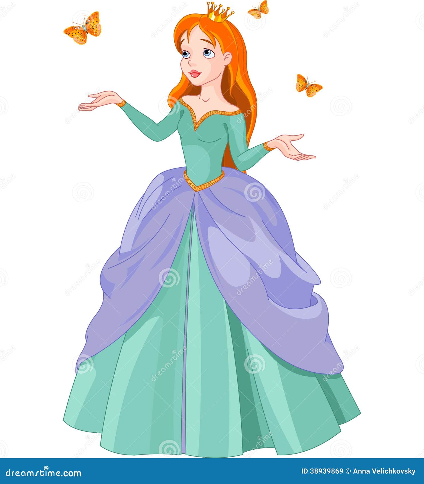 Princesse et papillons illustration de vecteur. Illustration du saison ...