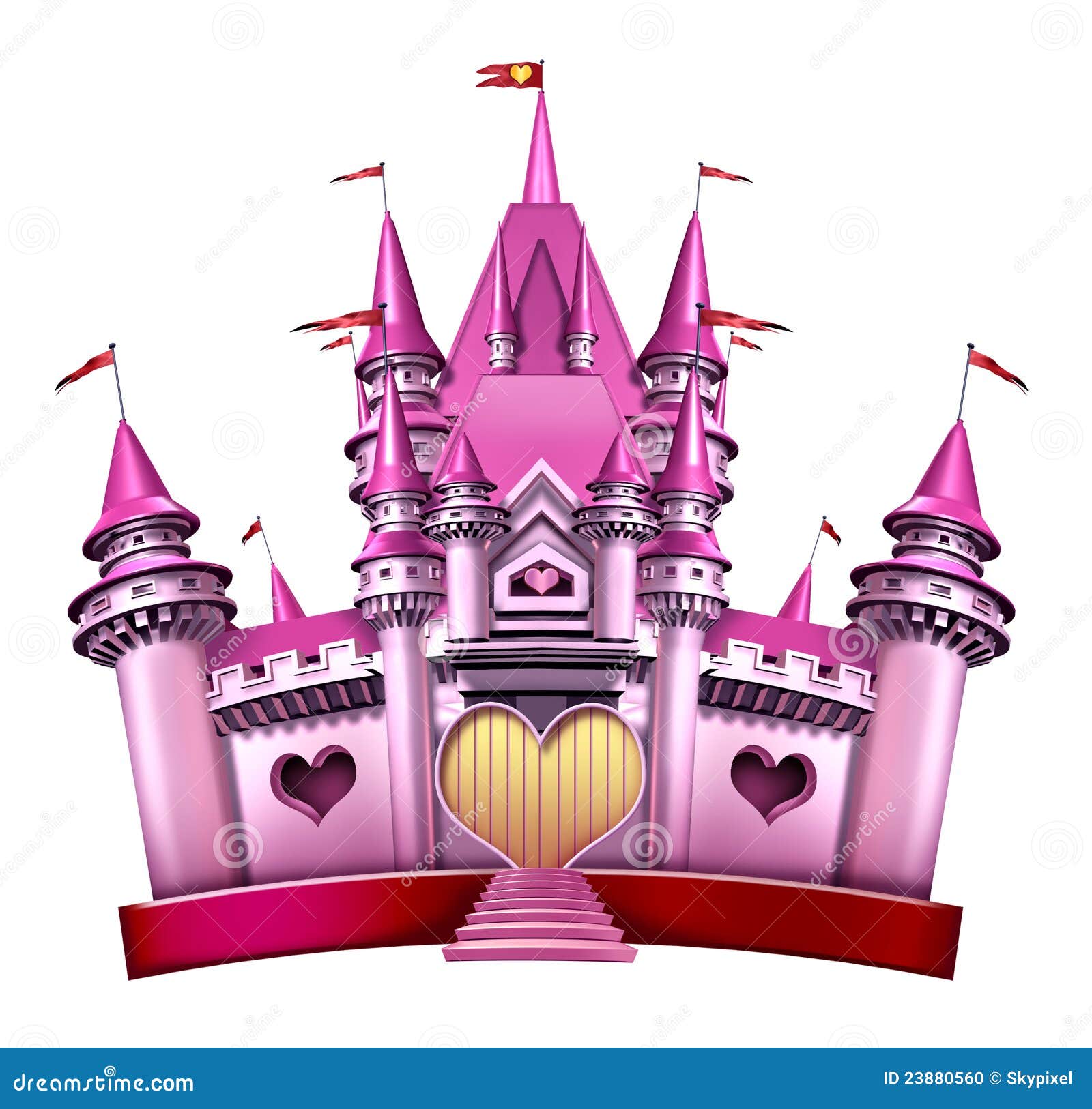 Princesse rose Castle illustration stock. Illustration du imagination ...