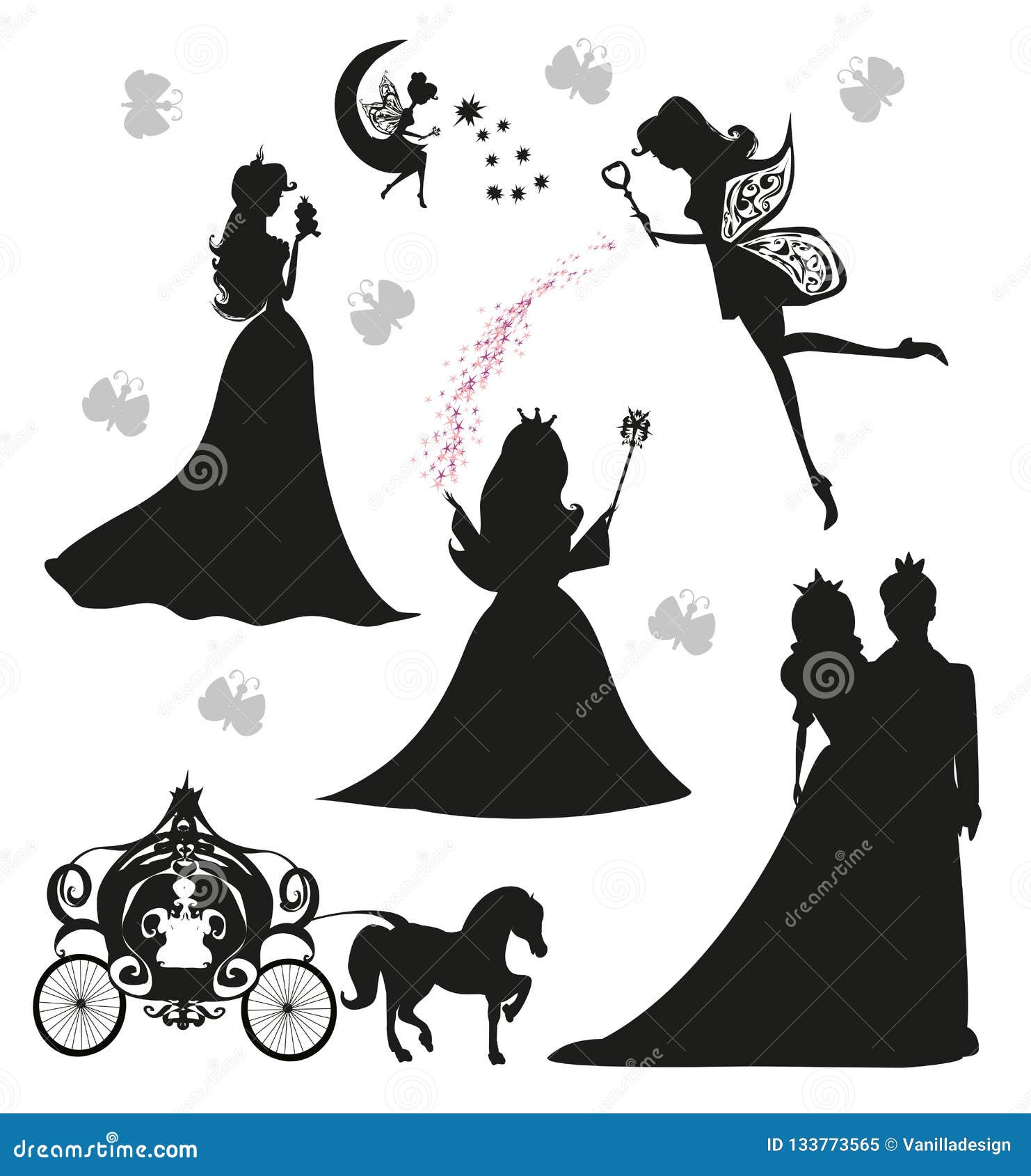 Princesses and Fairies -set Stock Vector - Illustration of magic ...