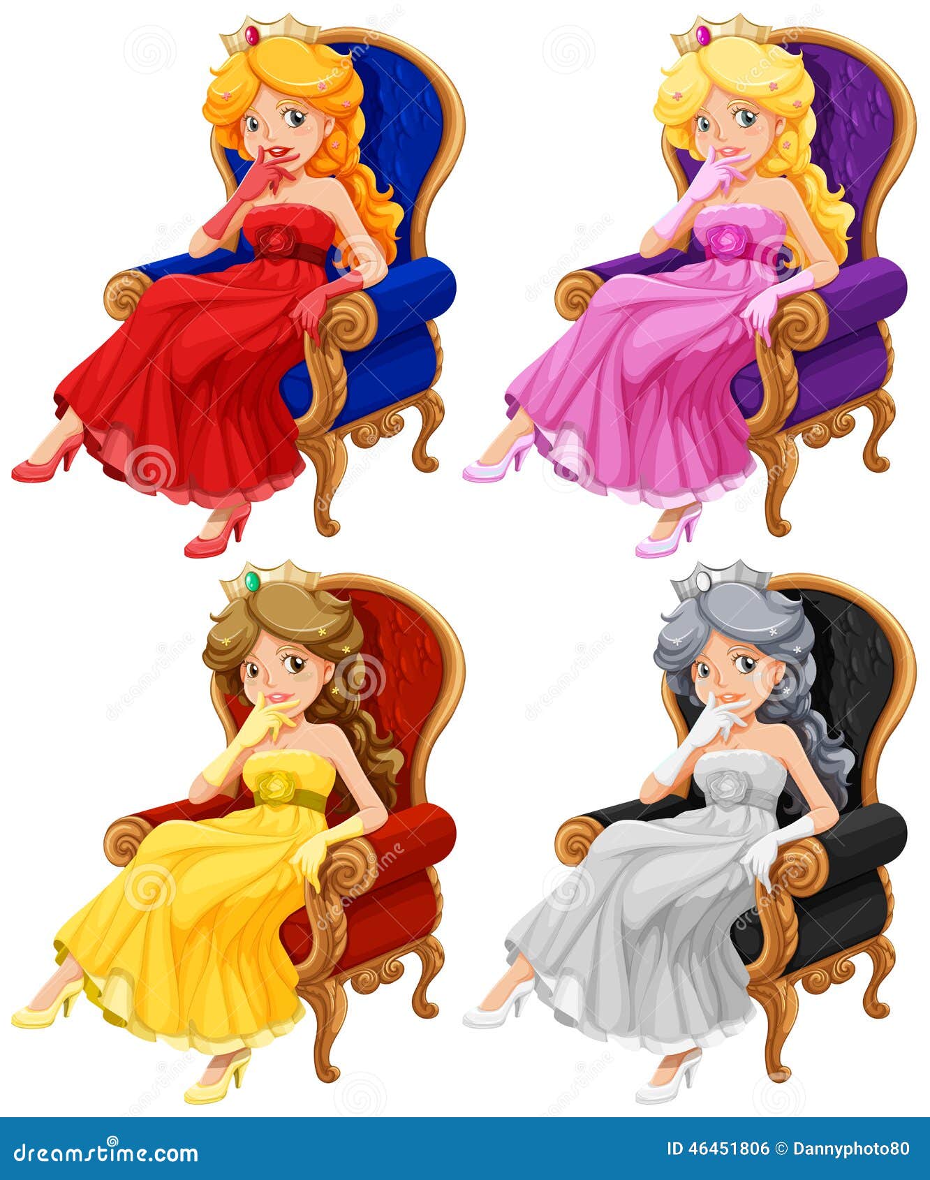Princesses stock vector. Illustration of clip, young - 46451806