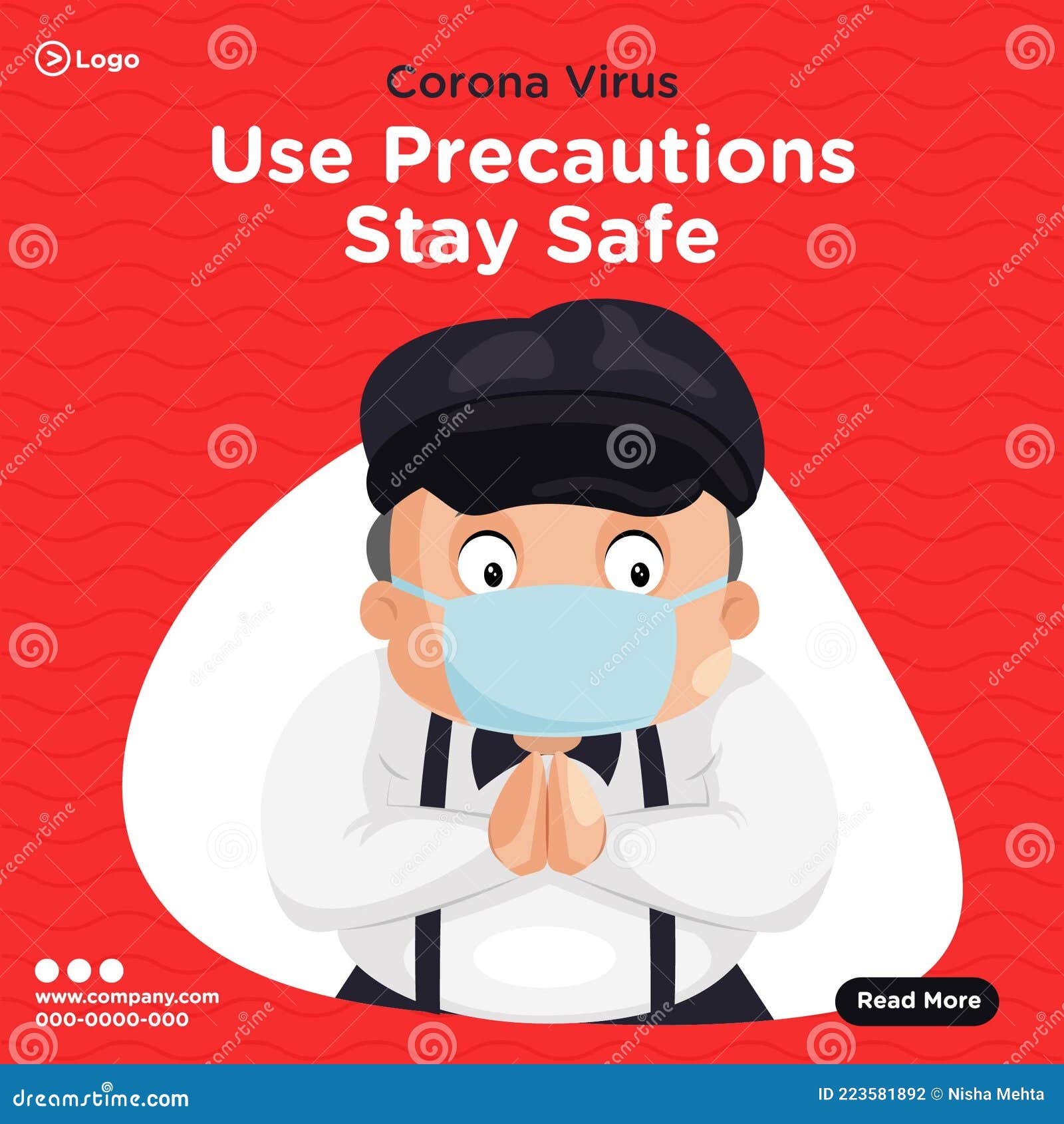 Banner Design of Use Precautions Stay Safe Stock Vector - Illustration ...