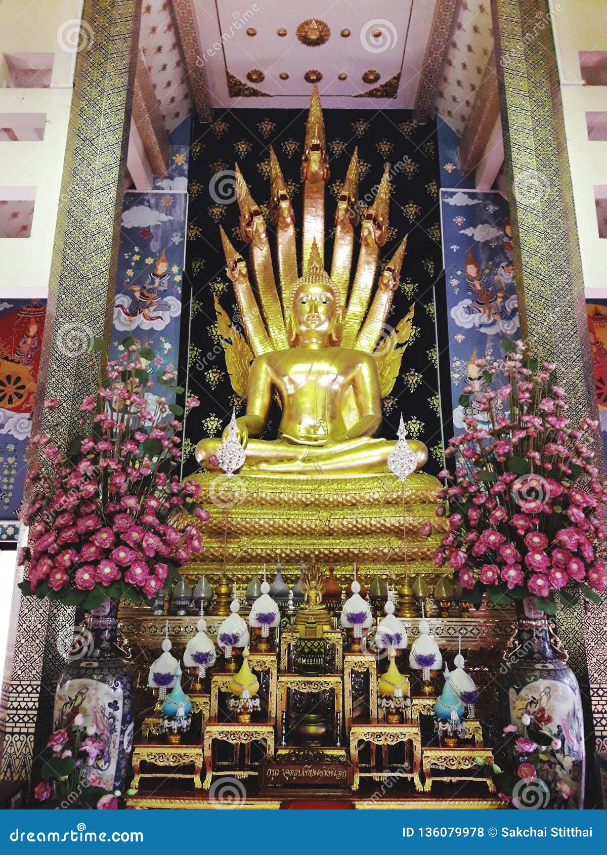 The principal Buddha image stock photo. Image of historic - 136079978