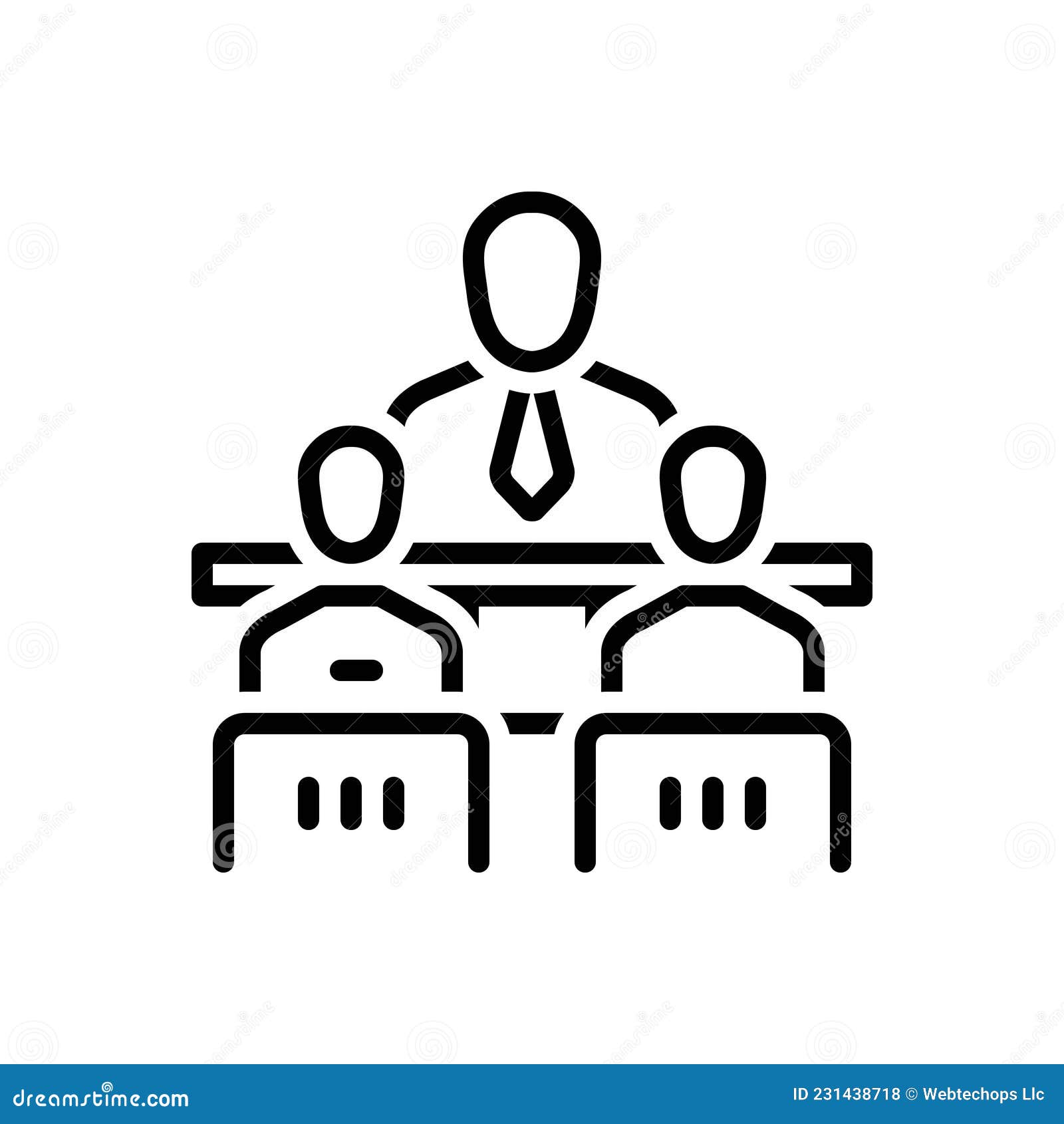 Principal School Concept Of Landing Page With Mom And Kid Meeting With ...