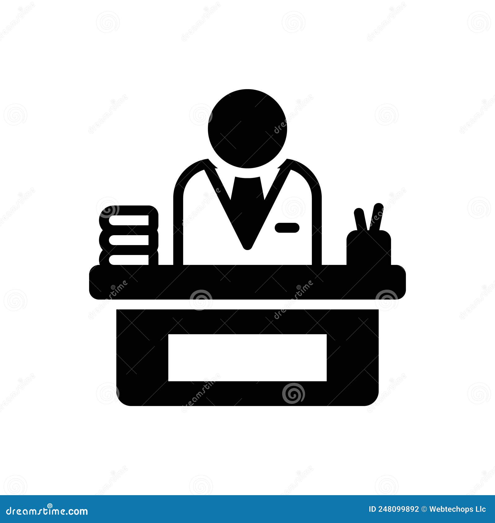 Black Solid Icon for Principal, School Teacher and Office Stock Vector ...