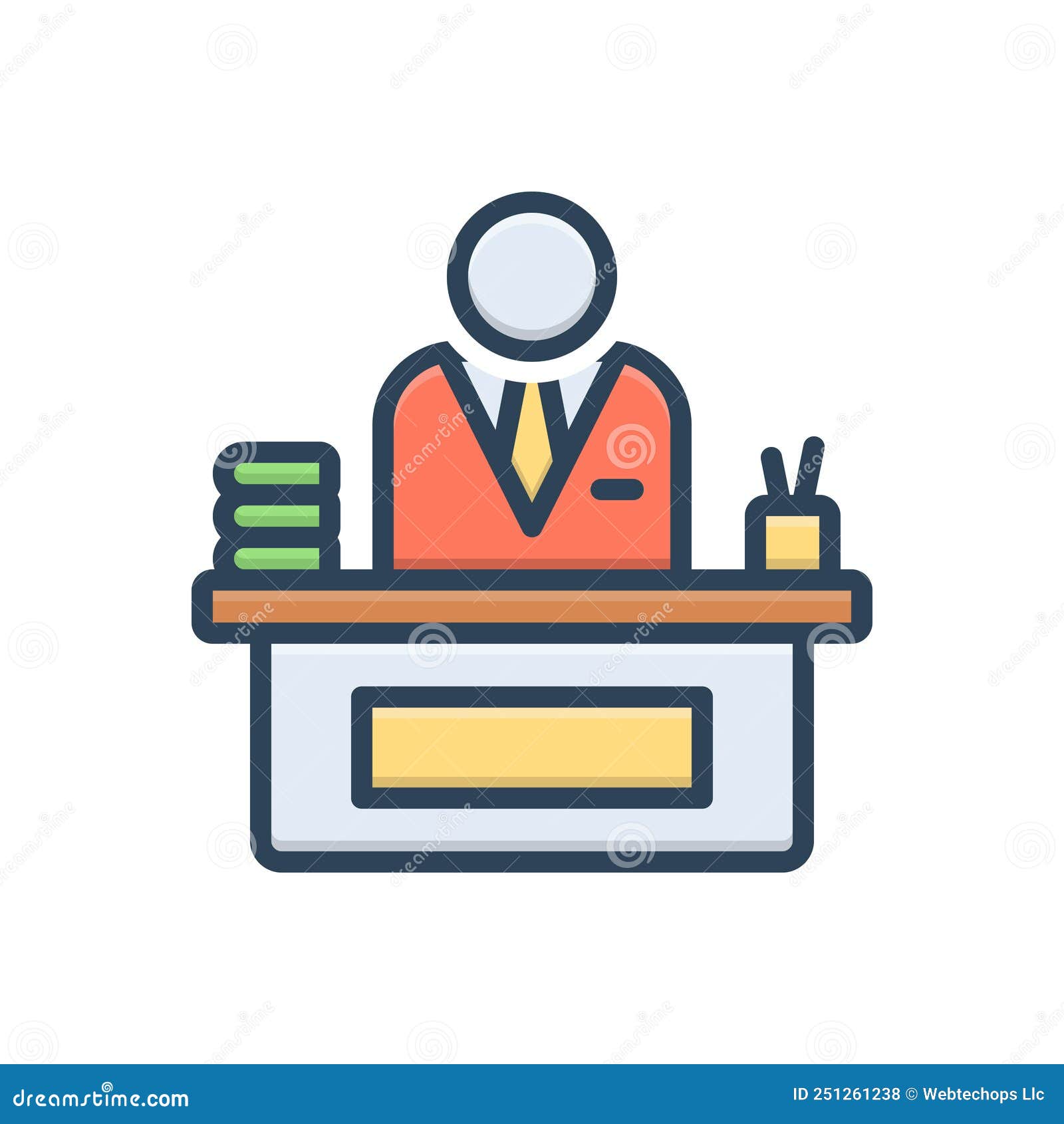 Color Illustration Icon for Principal, School Teacher and Office Stock ...