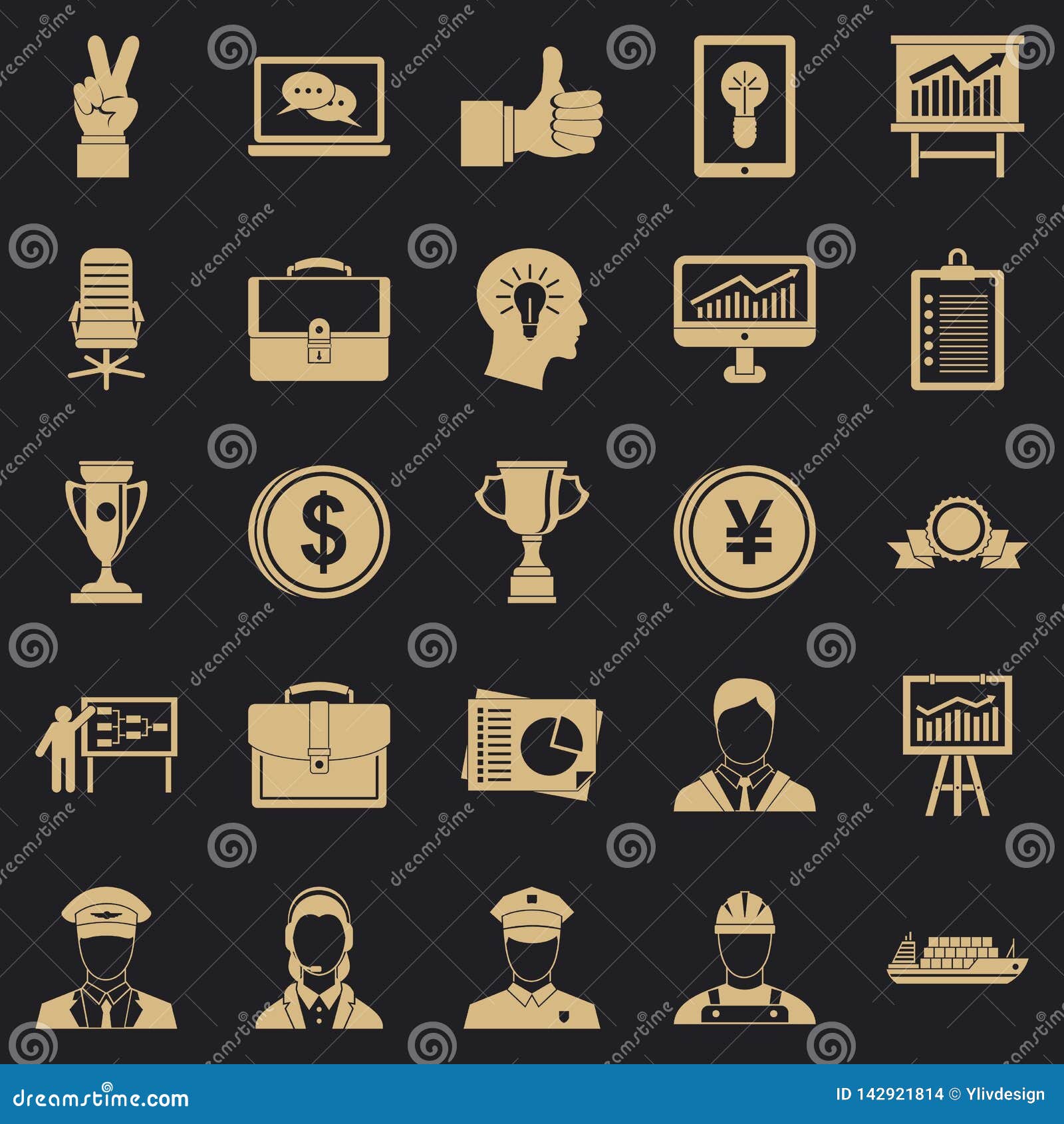 Principal Icons Set, Simple Style Stock Vector - Illustration of ...