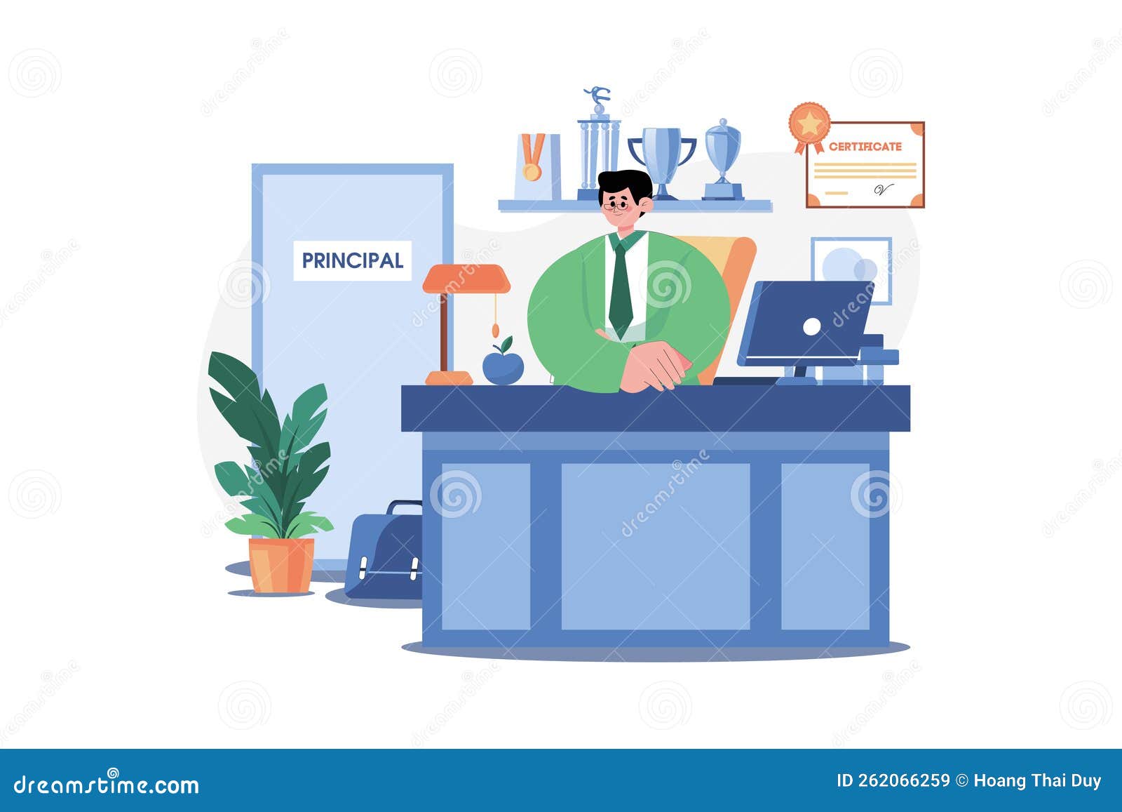 Principal Illustration Concept. a Flat Illustration Isolated on White ...