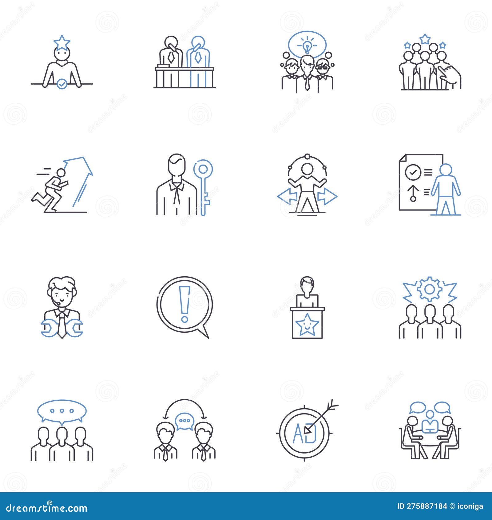 Principal Leadership Line Icons Collection. Isionary, Communicator ...