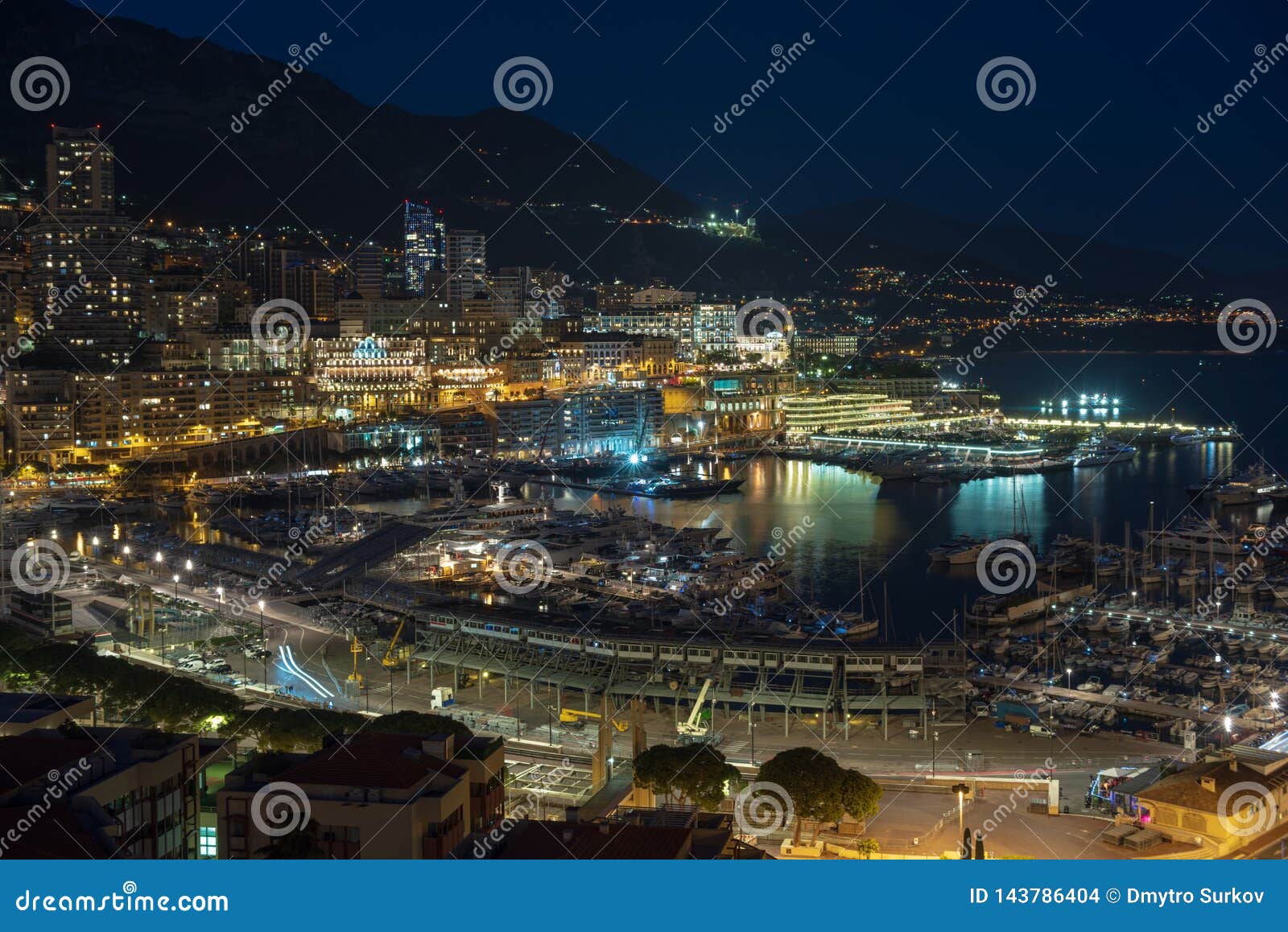 Monaco by night stock photo. Image of outdoors, leading - 143786404