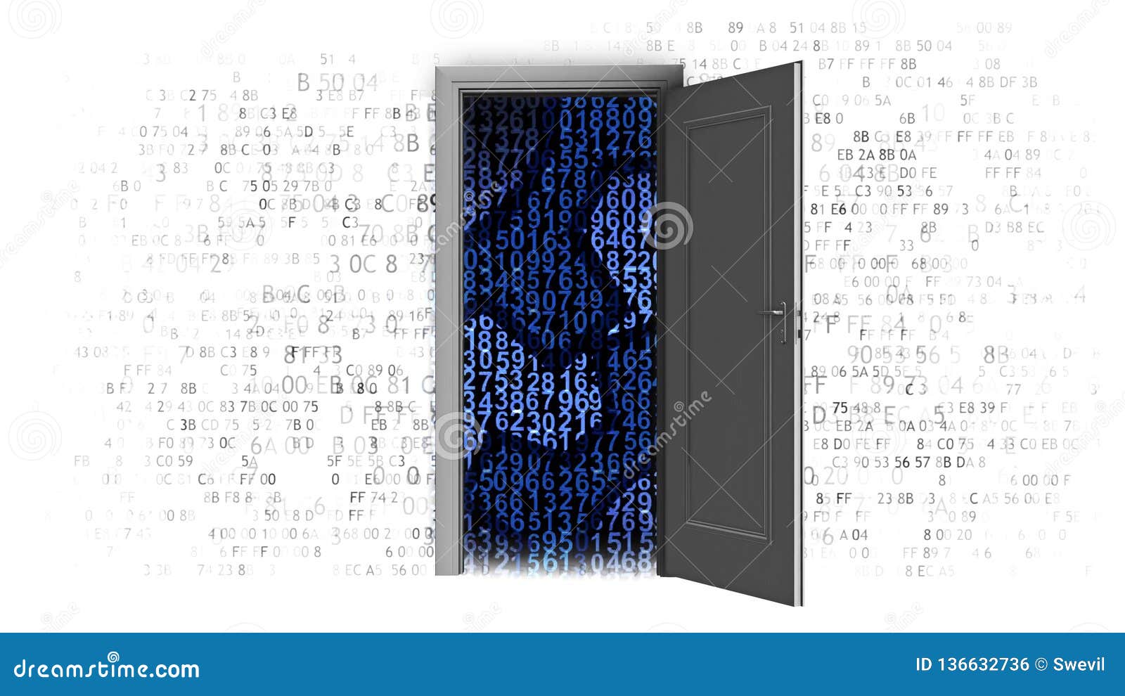 The Principle of the Network, Hacking Access Code. Stock Illustration ...